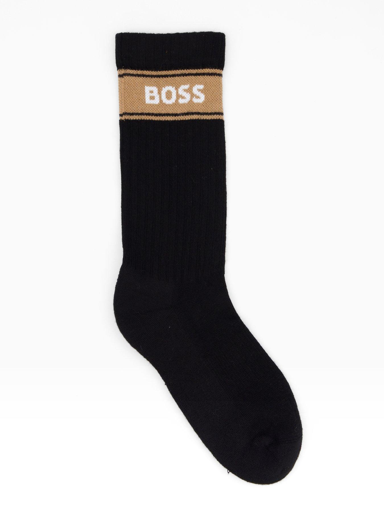 BOSS 3 Pack Logo Trim Crew Sports Socks - Assorted | Very