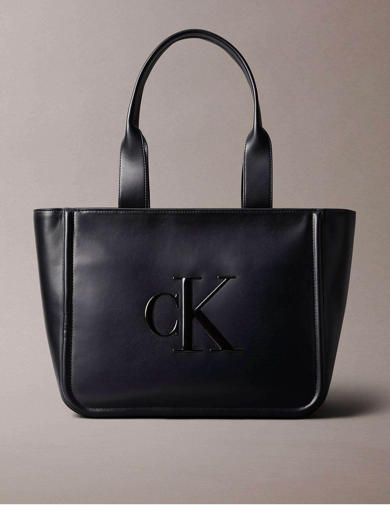 Calvin Klein Raised CK Medium Tote Bag - Black | Very