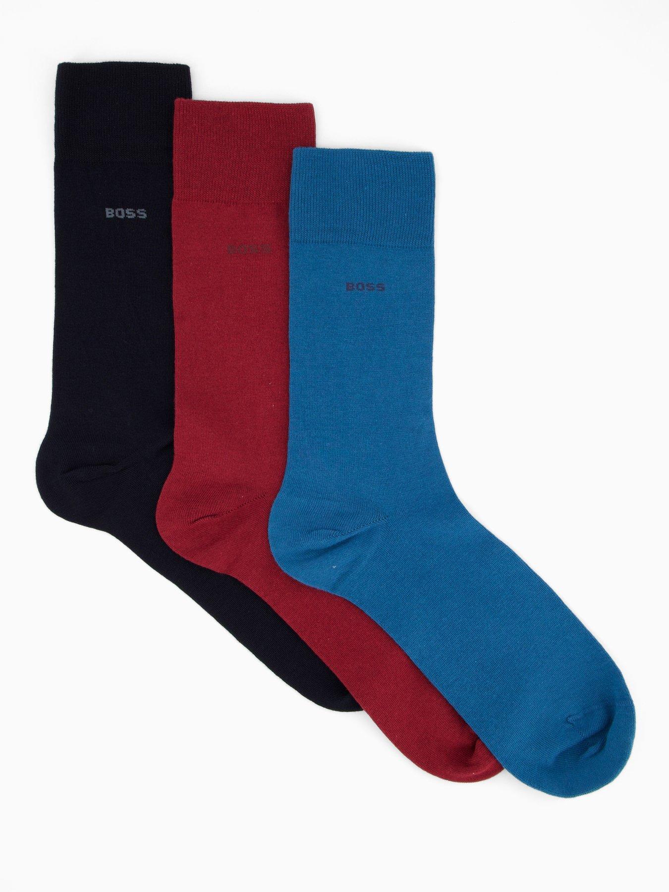 BOSS Bodywear 3 Pack Logo Crew Socks - Multi | Very