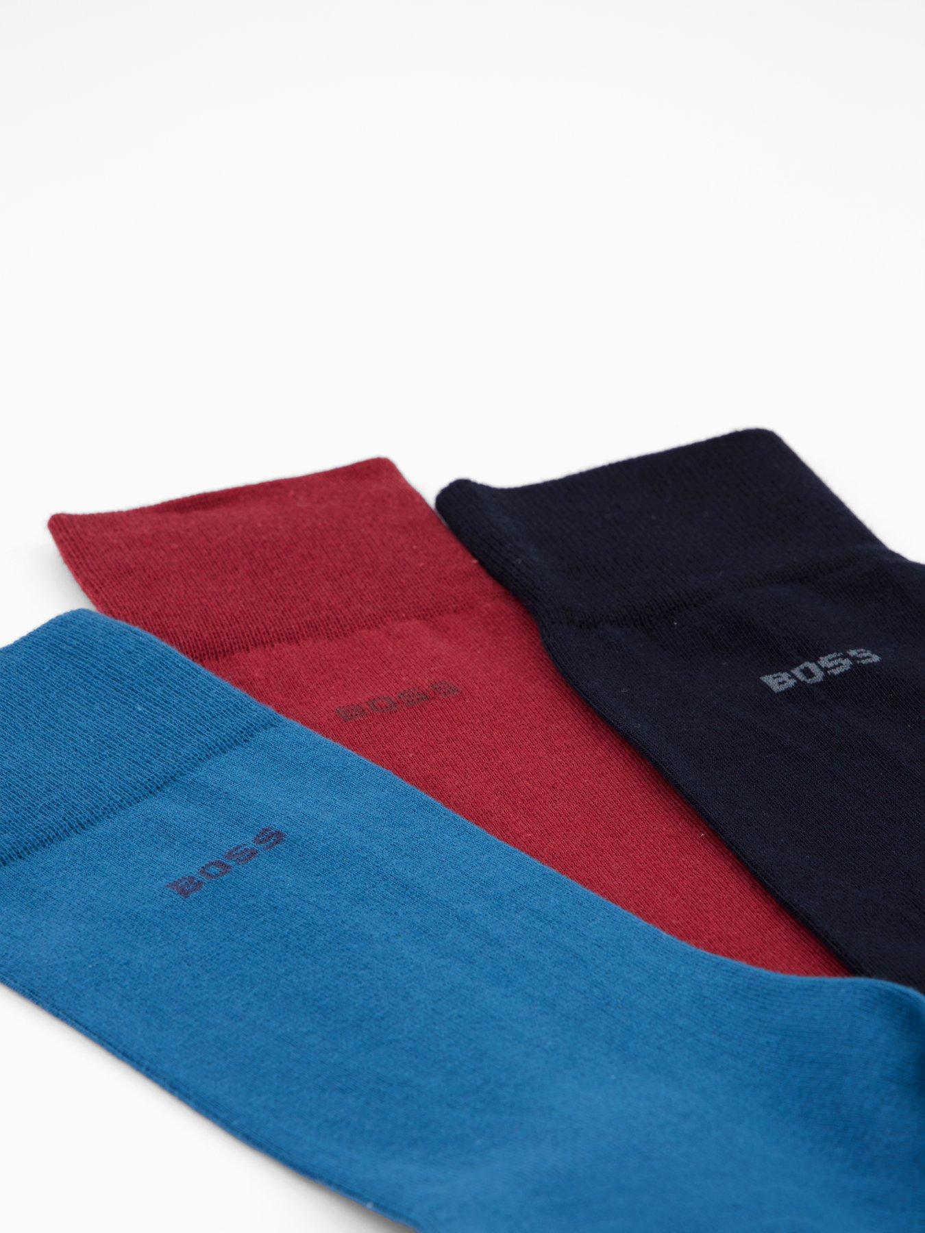 BOSS Bodywear 3 Pack Logo Crew Socks - Multi | Very