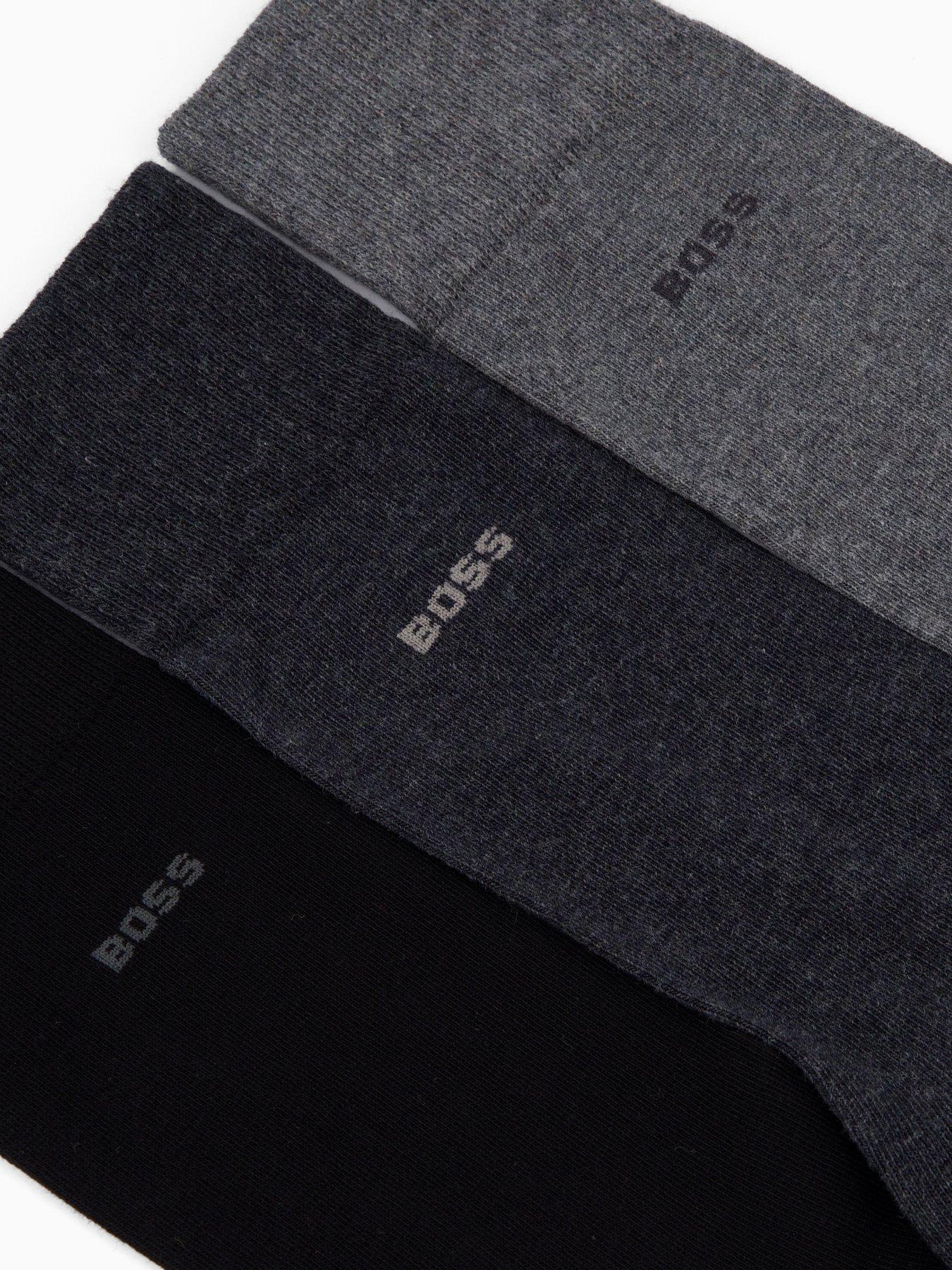 BOSS Bodywear 3 Pack Logo Crew Socks - Multi | Very