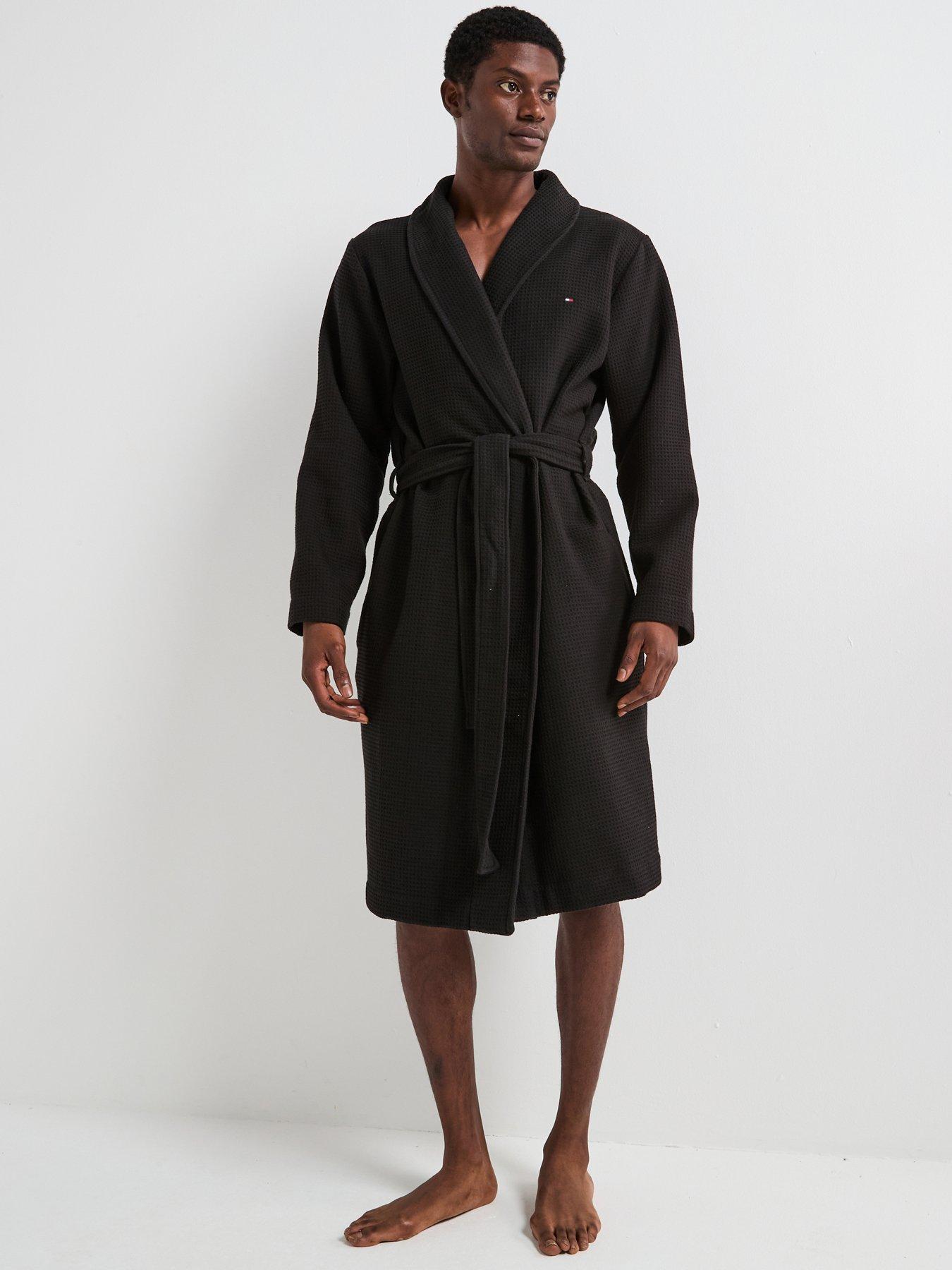 Tommy Hilfiger Loungewear Essentials Waffle Robe - Black | Very