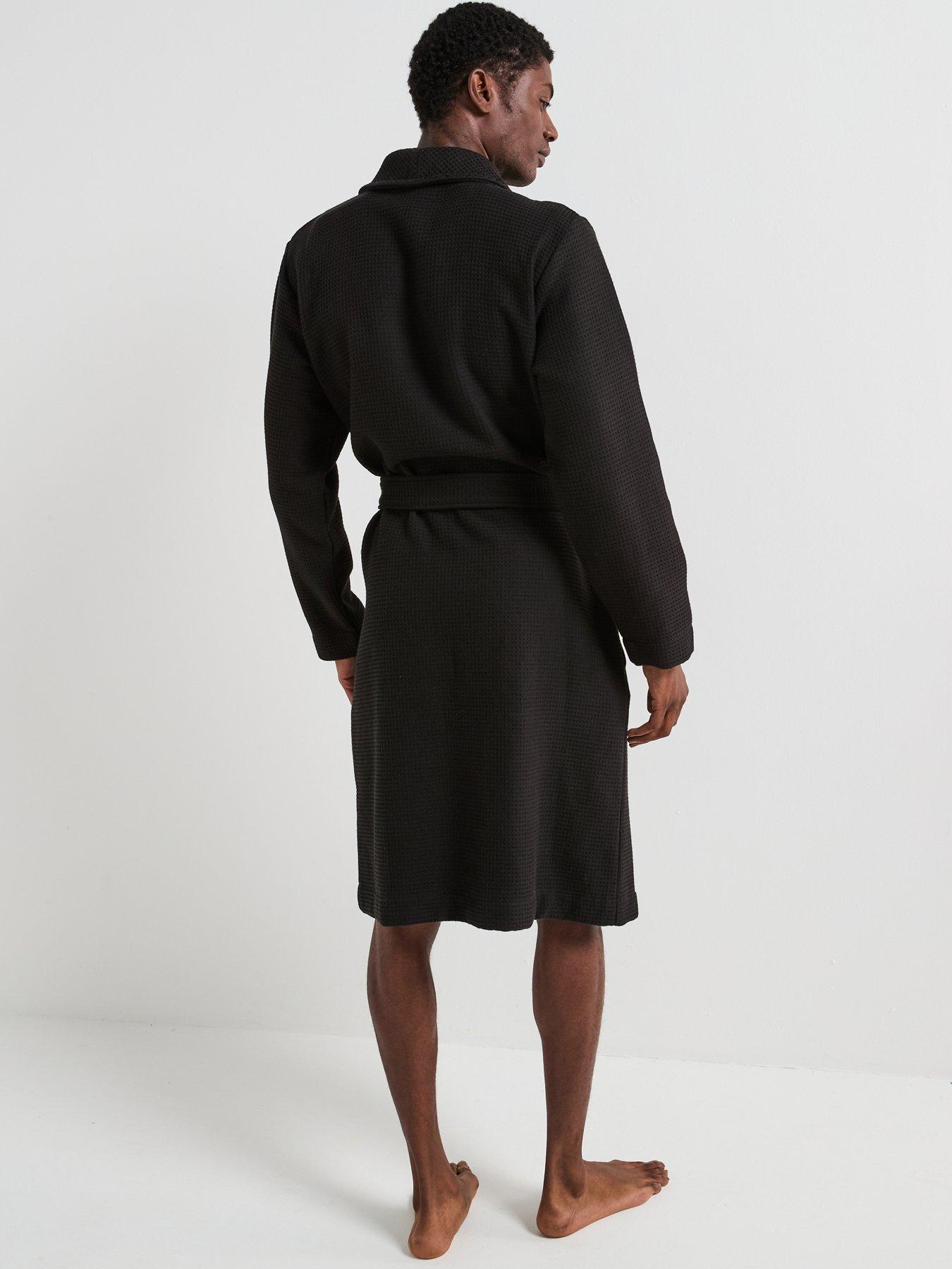 Tommy Hilfiger Loungewear Essentials Waffle Robe - Black | Very
