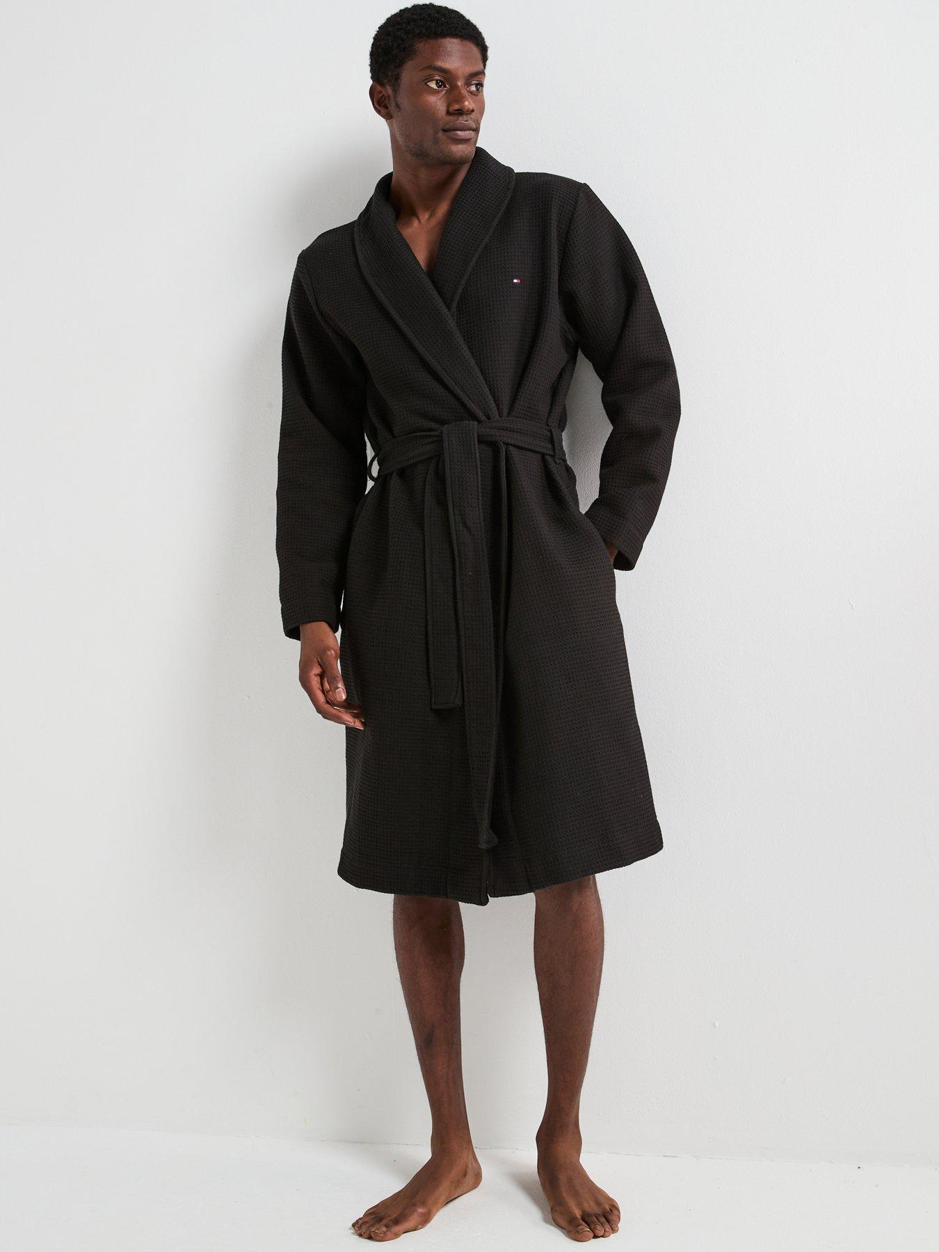 Tommy Hilfiger Loungewear Essentials Waffle Robe - Black | Very
