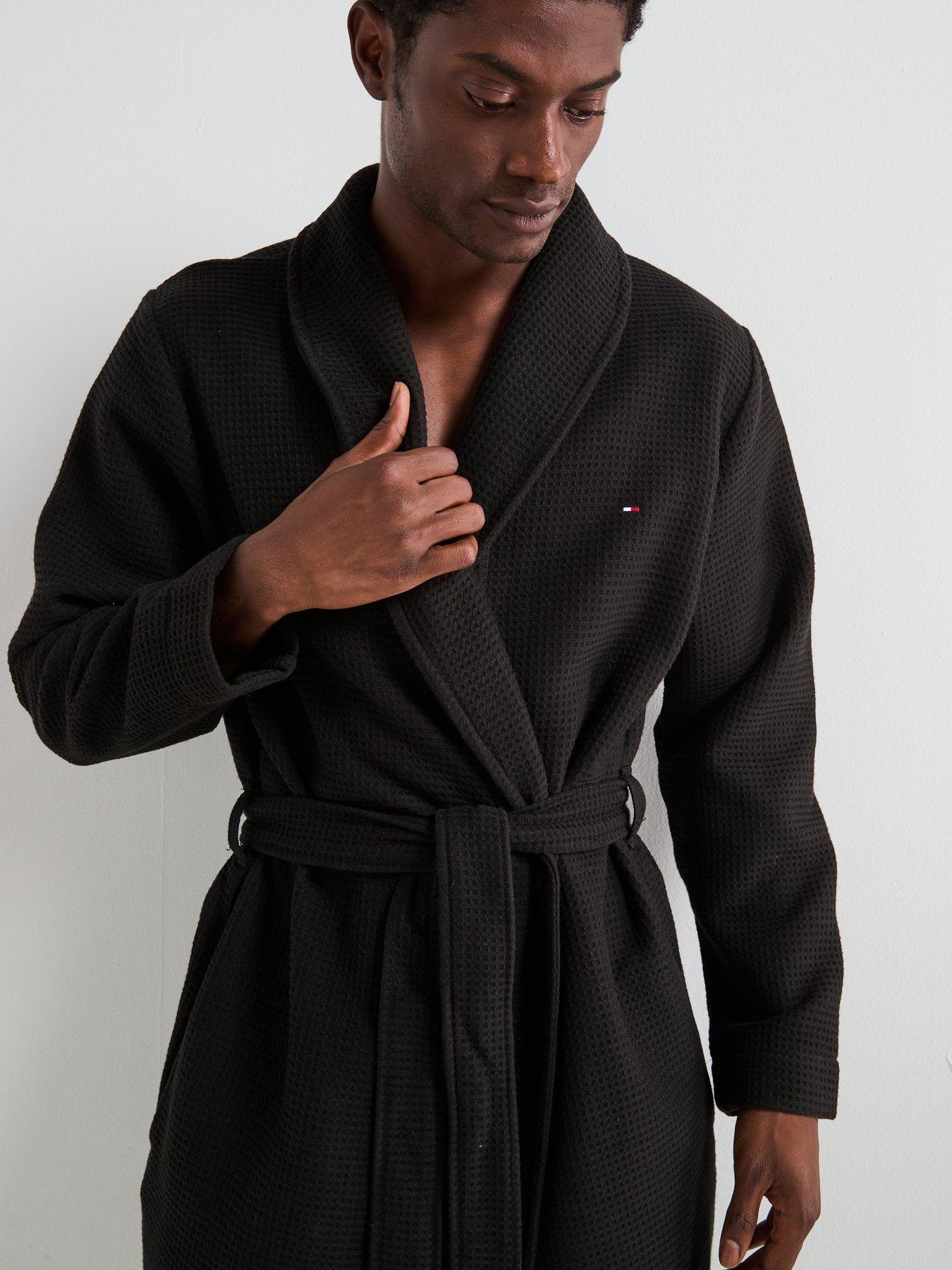 Tommy Hilfiger Loungewear Essentials Waffle Robe - Black | Very