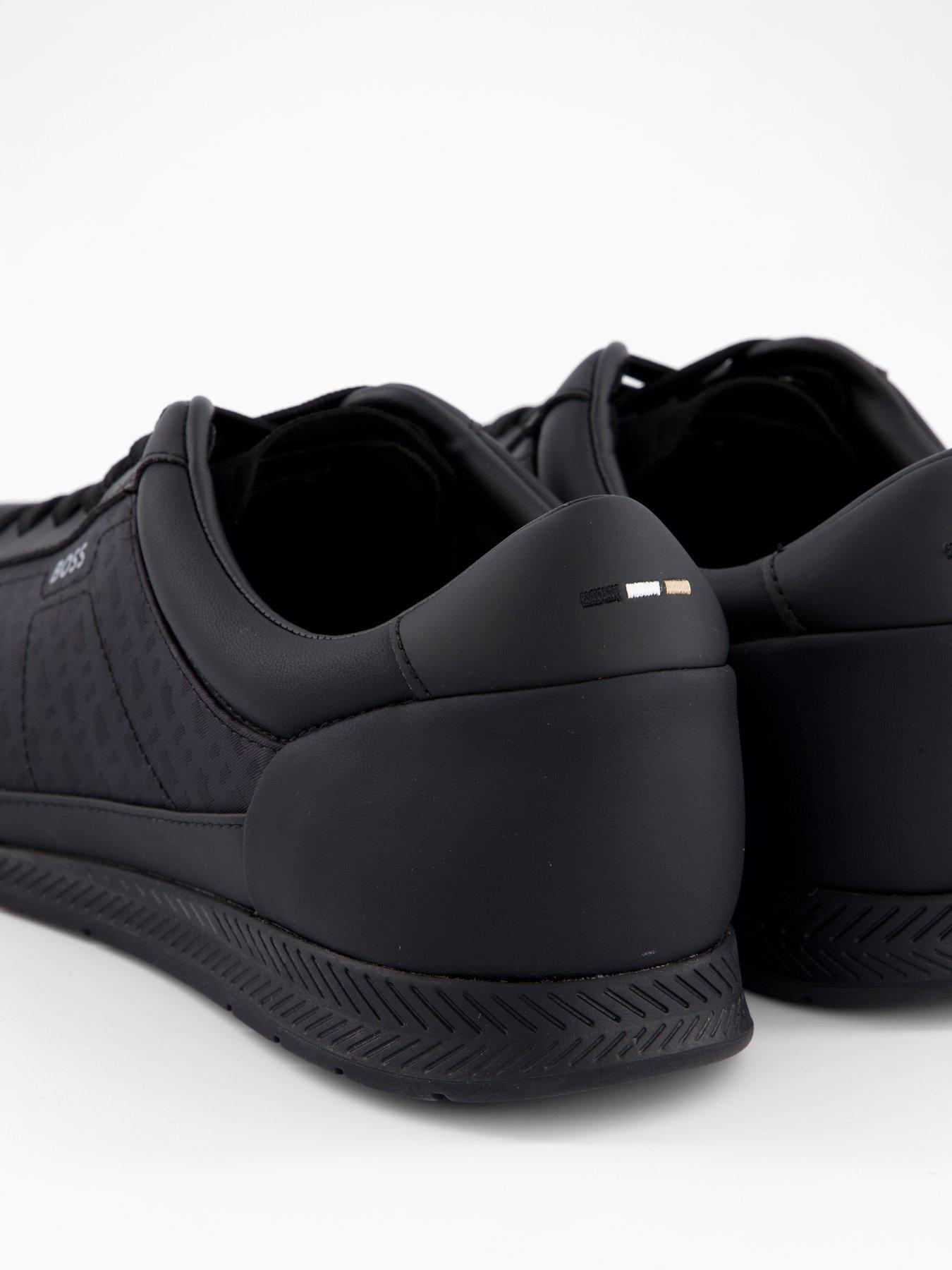 BOSS Nitan Low Profile Nylon/Leather Monogram Trainer - Black | Very