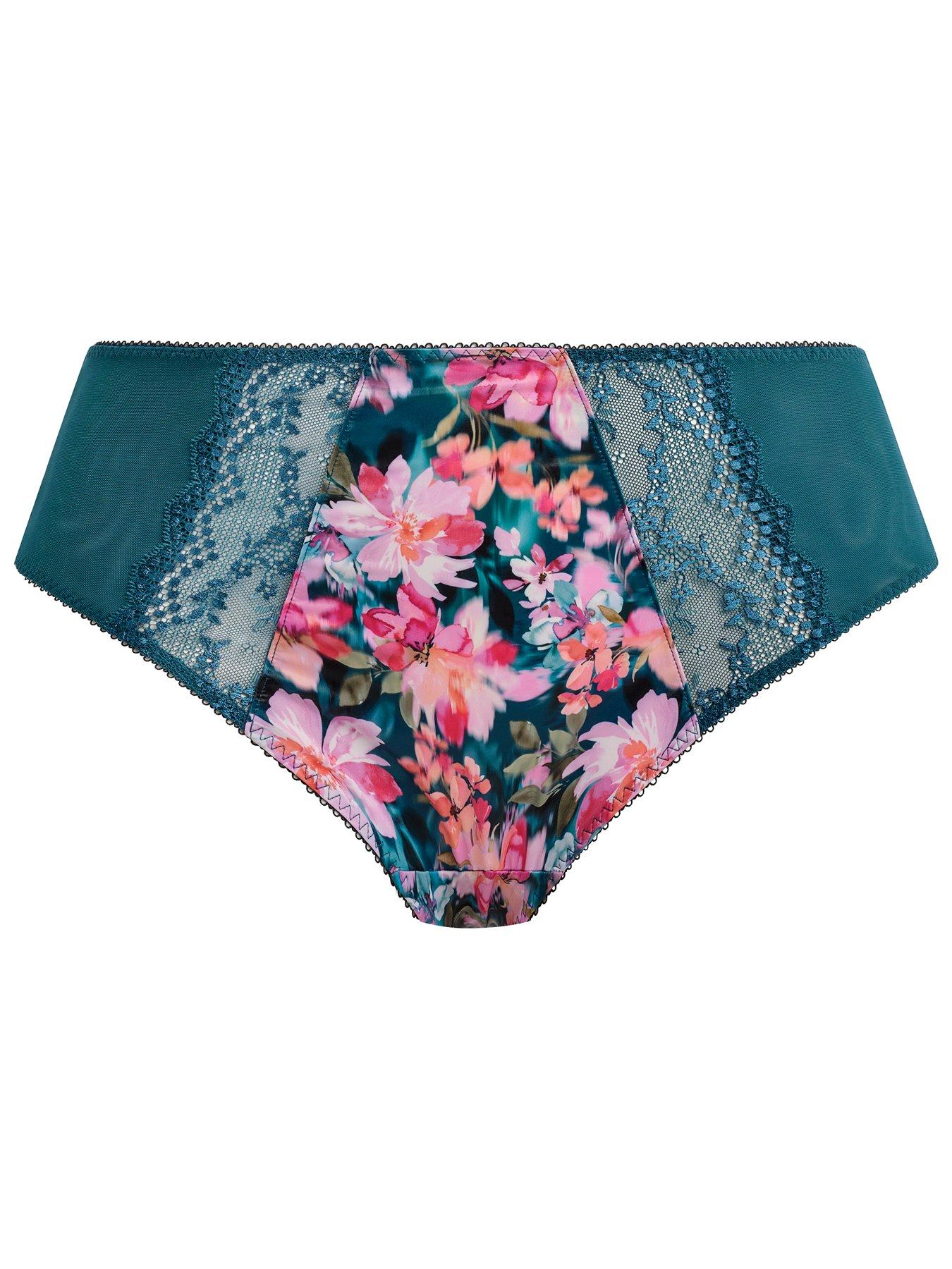 Elomi Lucie High Leg Brief - Teal Floral | Very