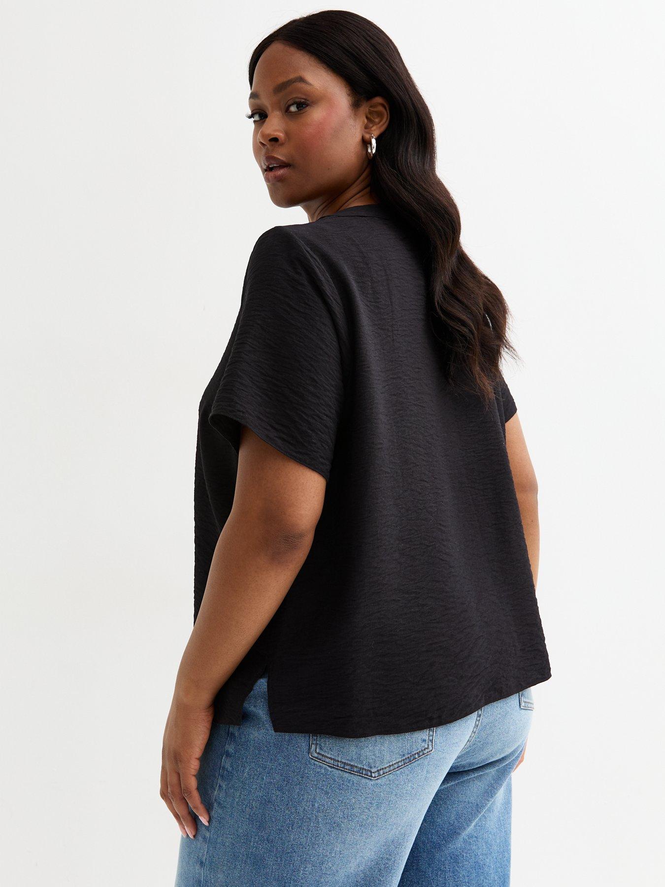 New Look Curves Button Up Top - Black | Very