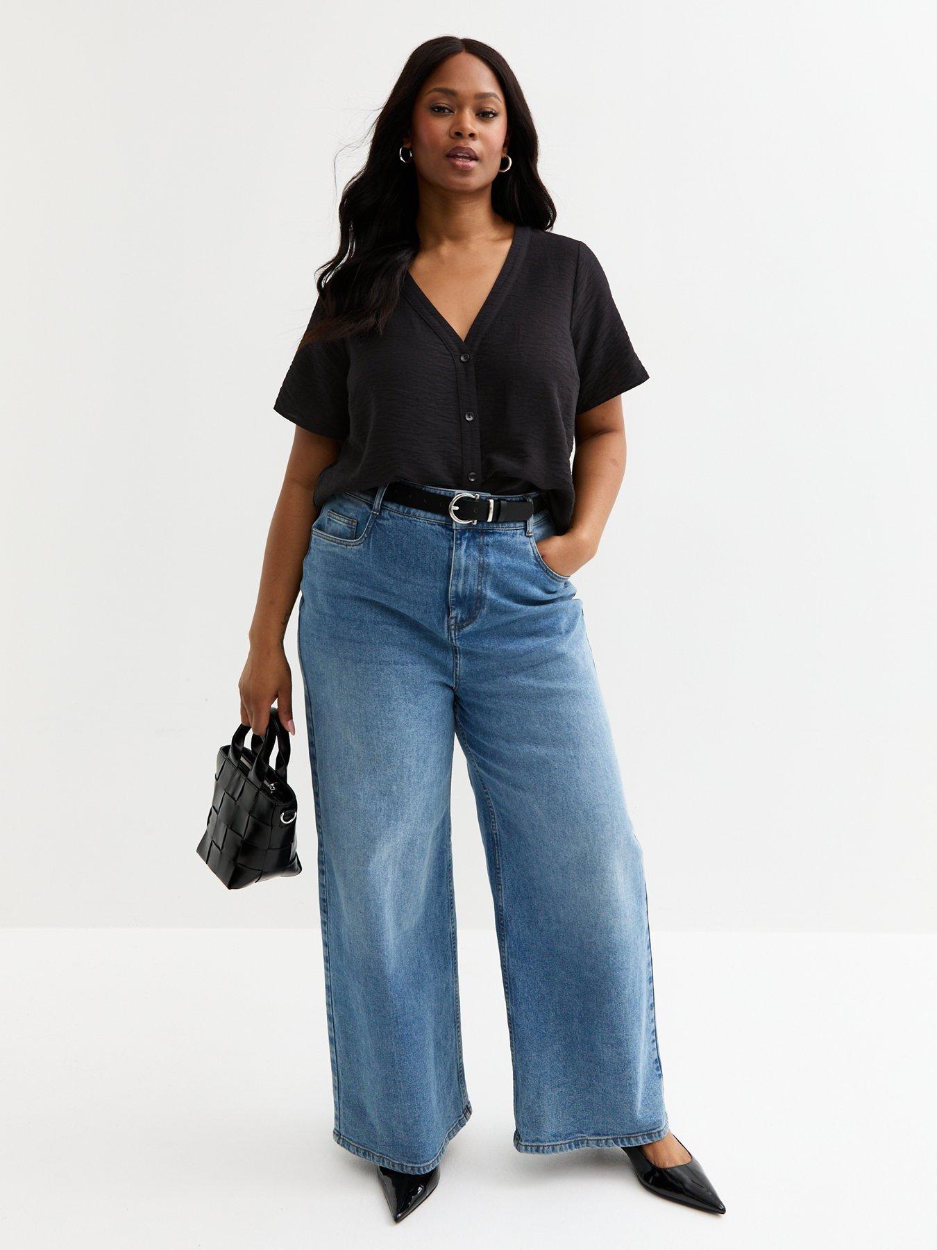 New Look Curves Button Up Top - Black | Very