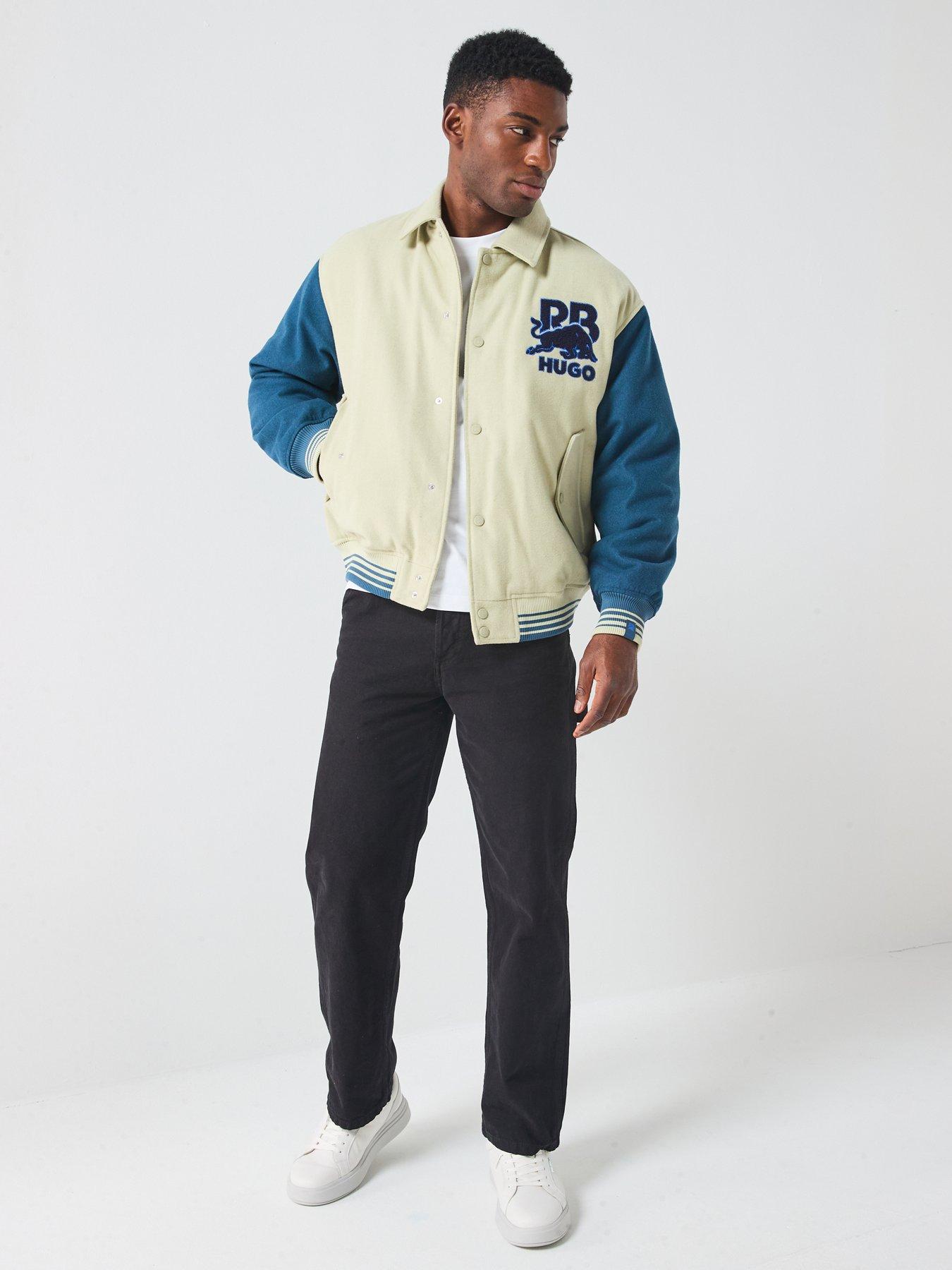 HUGO Blaine Racing Bulls Back Graphic Regular Fit Bomber Jacket - Beige ...