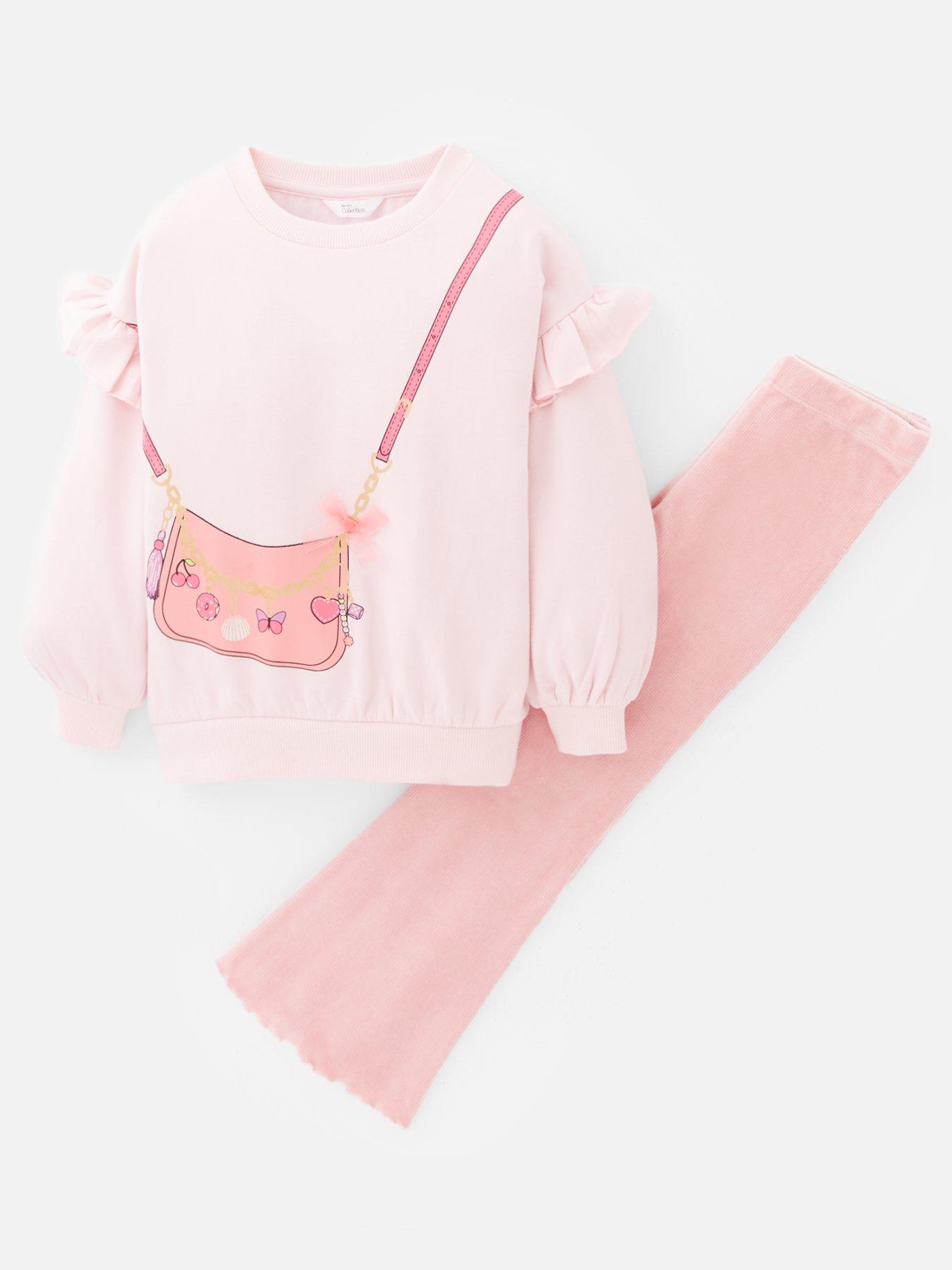 The Very Collection Girls Cord Legging And Sweatshirt Set - Pink | Very