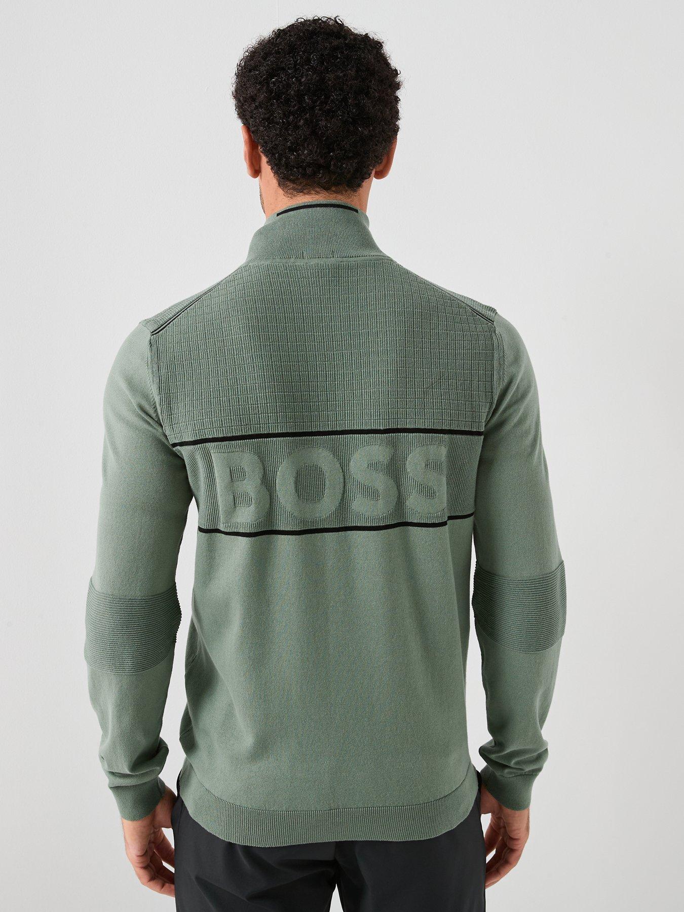 BOSS Mens Golf K_Hydro 1/4 Zip Top - Green | Very