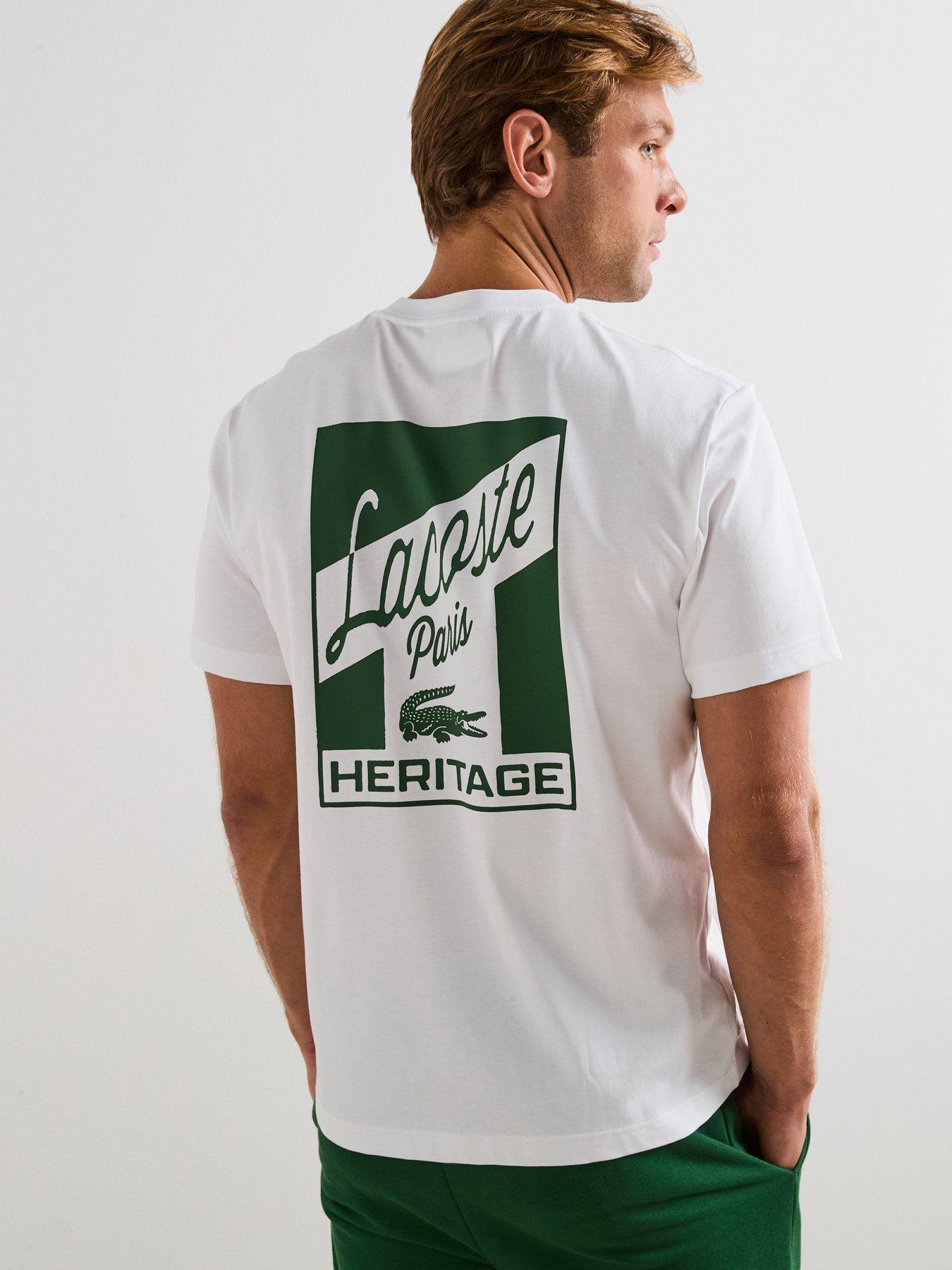 Lacoste Regular Fit Heavy Jersey Backprint T-Shirt - White | Very
