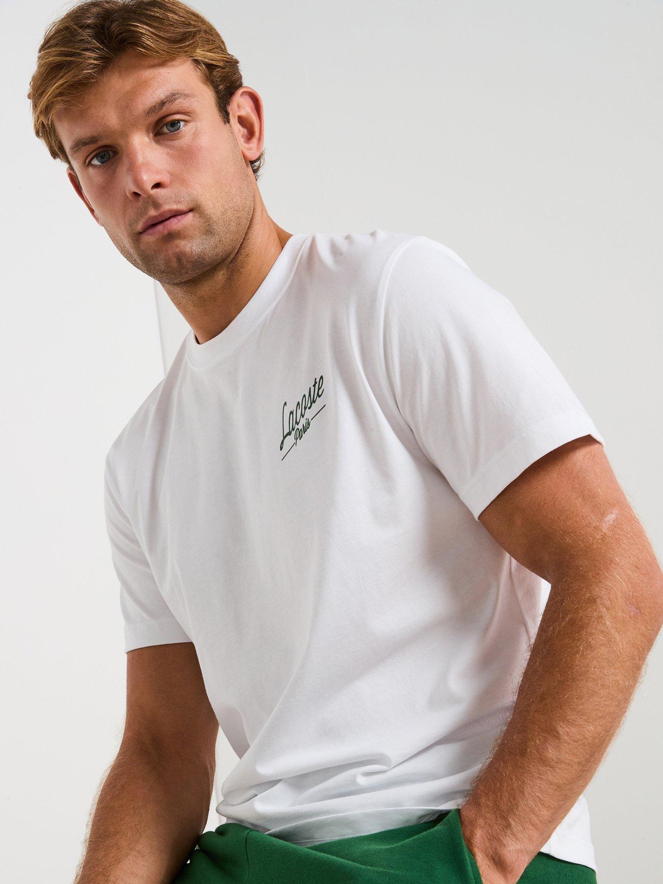 Lacoste Regular Fit Heavy Jersey Backprint T-Shirt - White | Very
