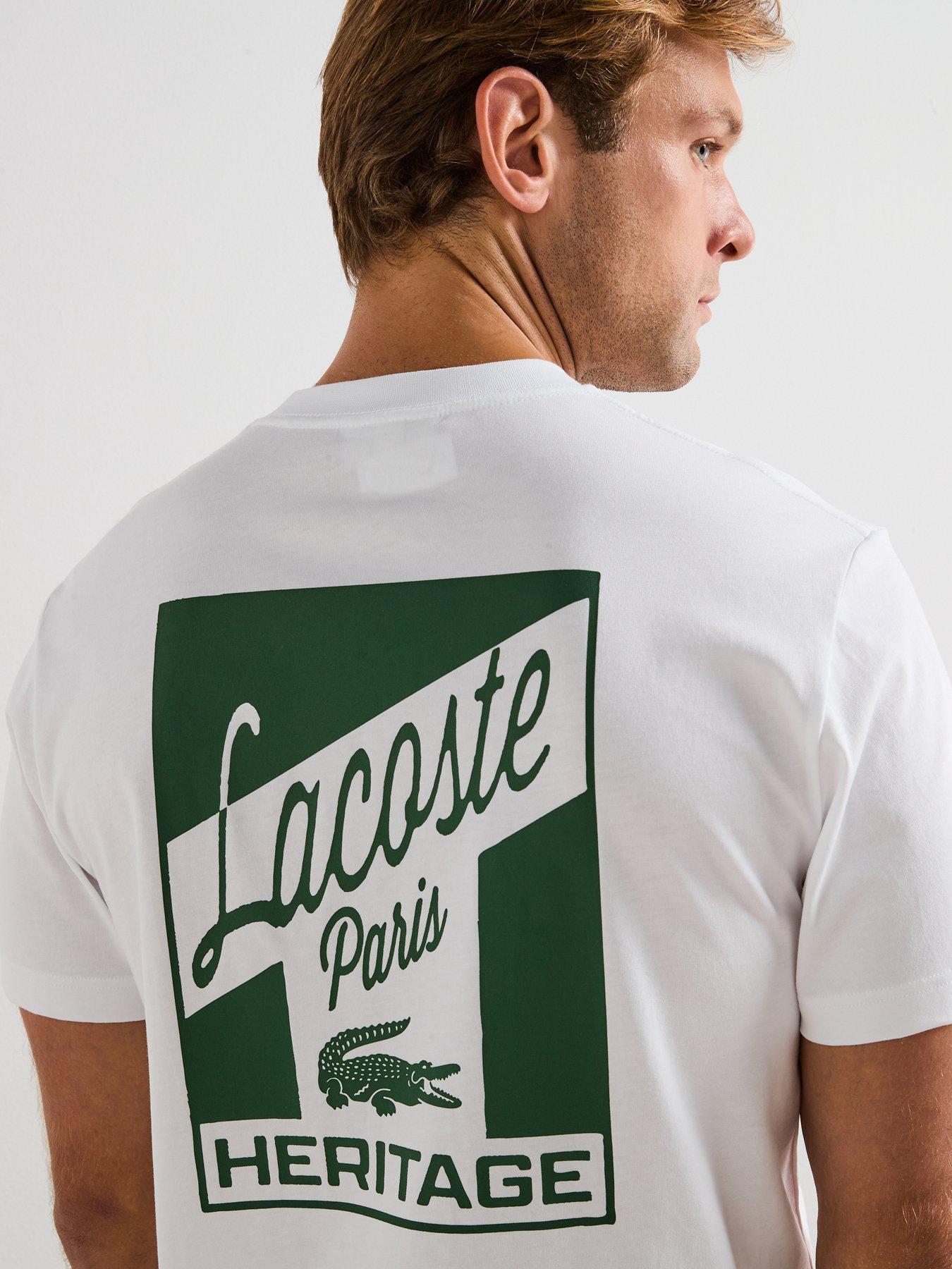 Lacoste Regular Fit Heavy Jersey Backprint T-Shirt - White | Very