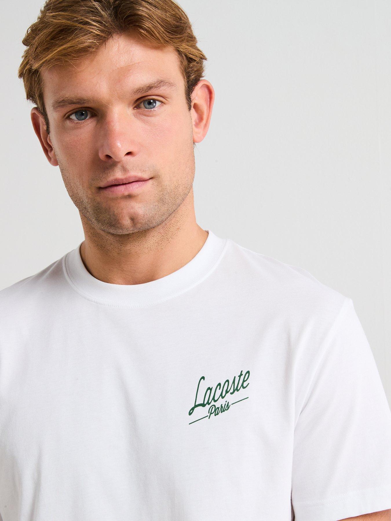 Lacoste Regular Fit Heavy Jersey Backprint T-Shirt - White | Very