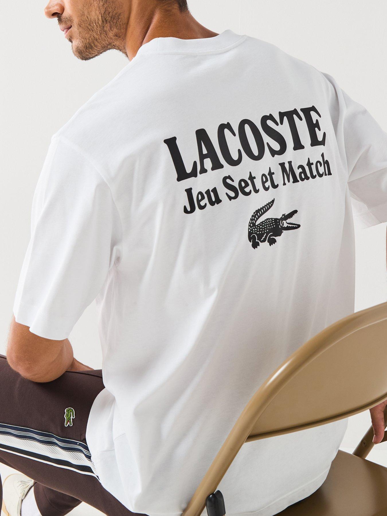 Lacoste Loose Fit Heavy Jersey Backprint T-shirt - White | Very