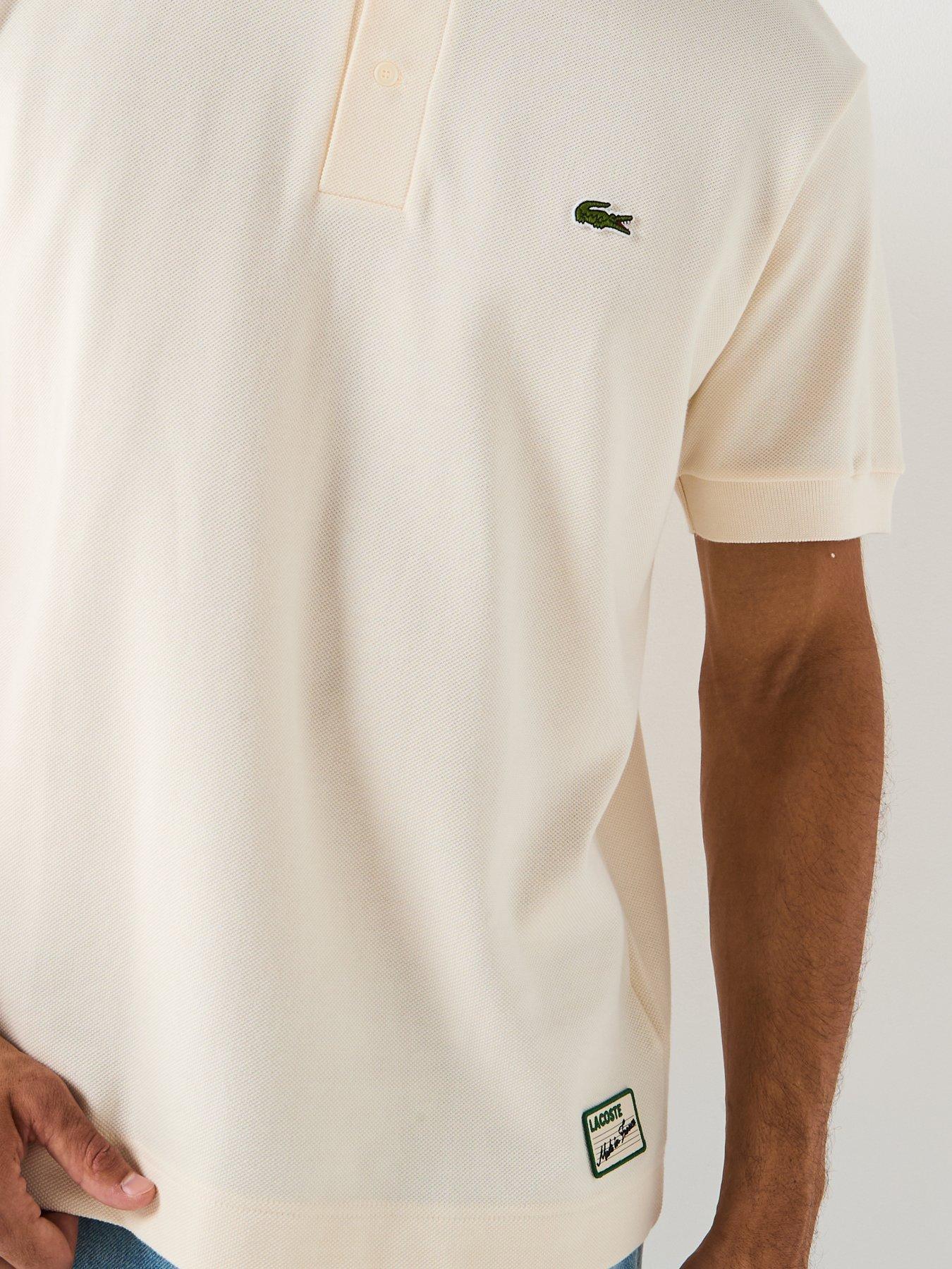 Lacoste French Made Premium Striped Short Sleeve Polo Shirt - Cream | Very