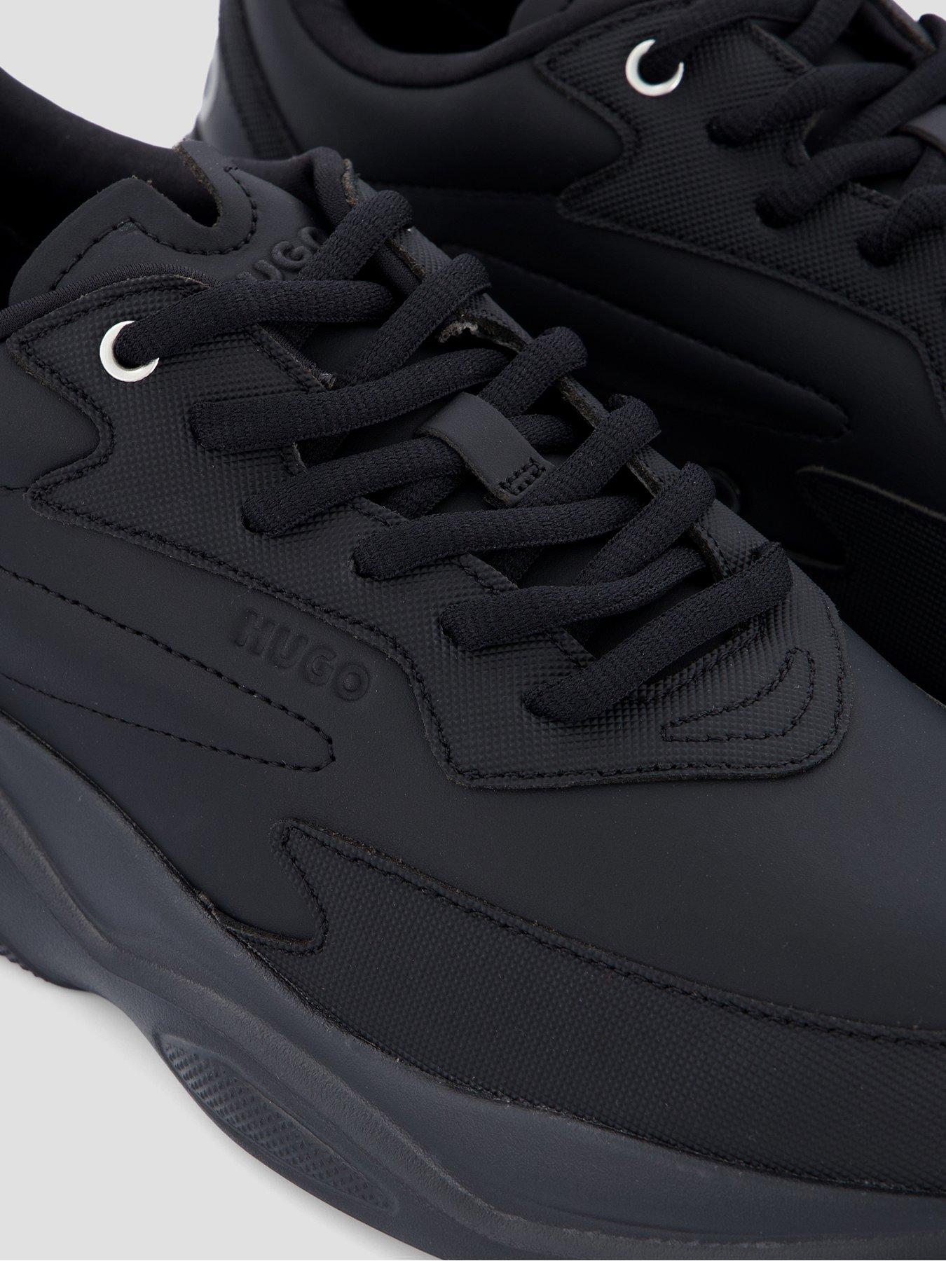 HUGO Leon Run PU Trainers - Black | Very