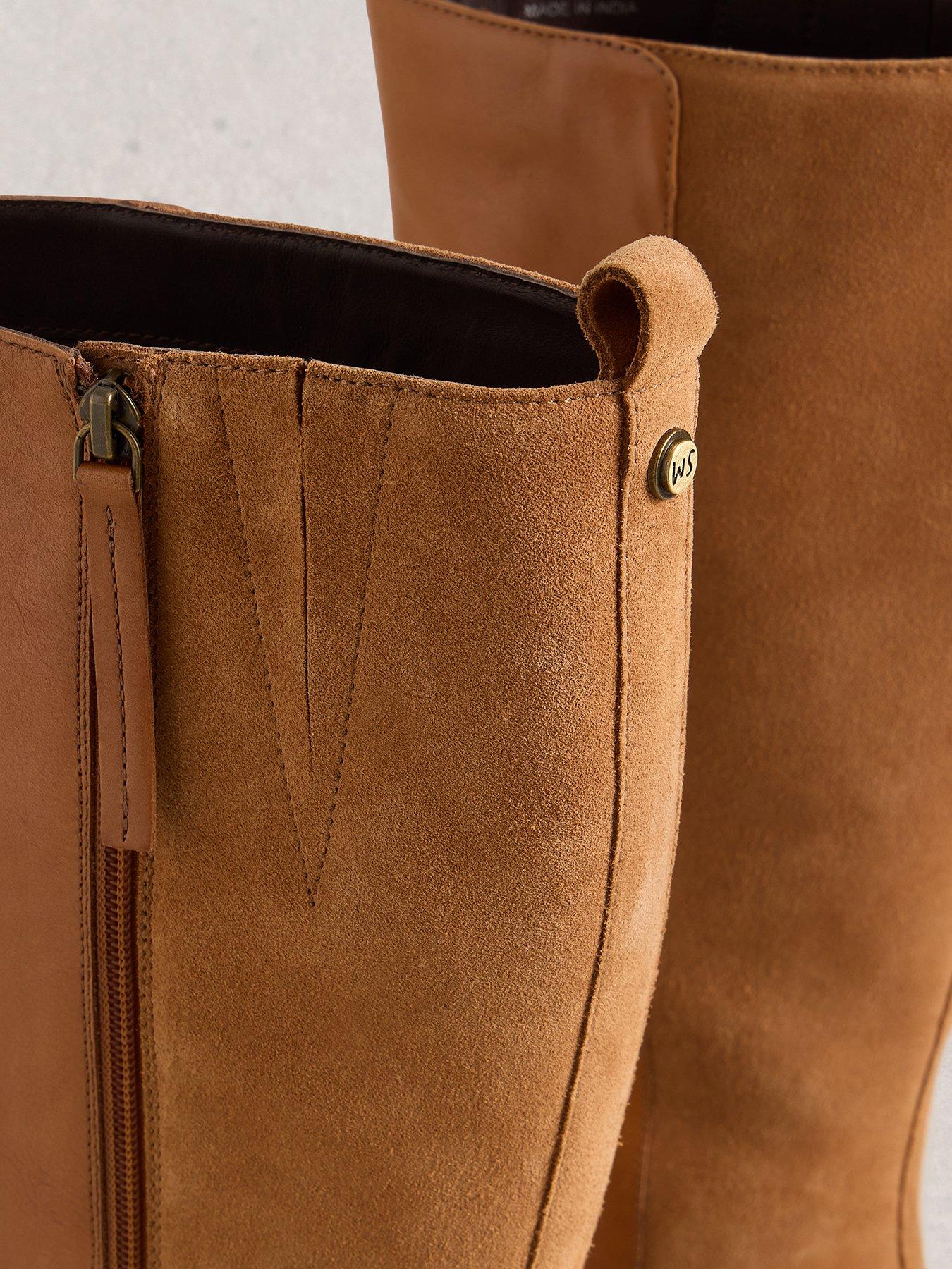 White Stuff Serena Leather Knee High Boot - Beige | Very