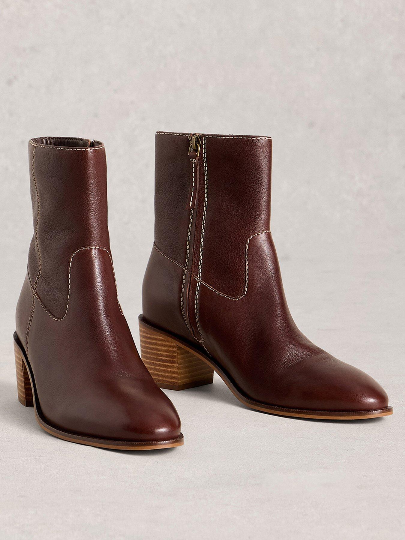 White Stuff Izzy Block Heel Ankle Boot - Brown | Very