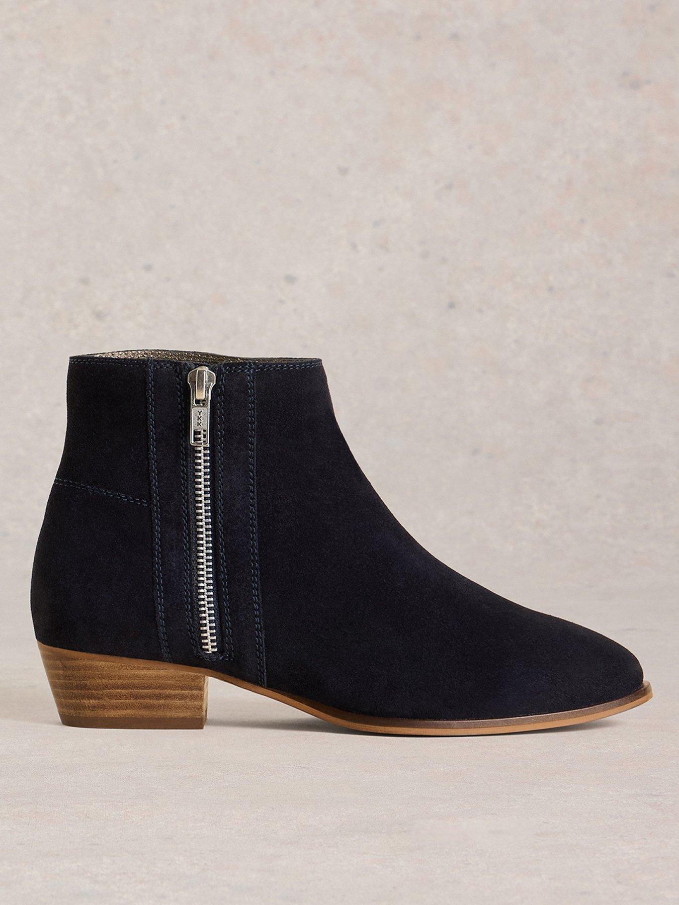 White Stuff Zoe Zip Ankle Boot - Navy | Very