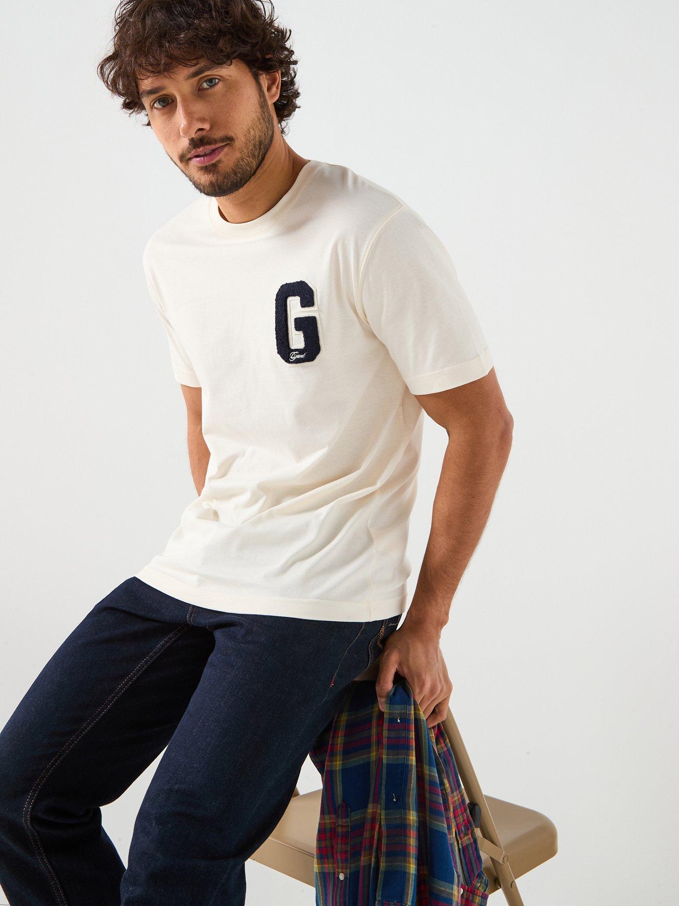 GANT Regular Fit G Badge T-Shirt - Beige | Very