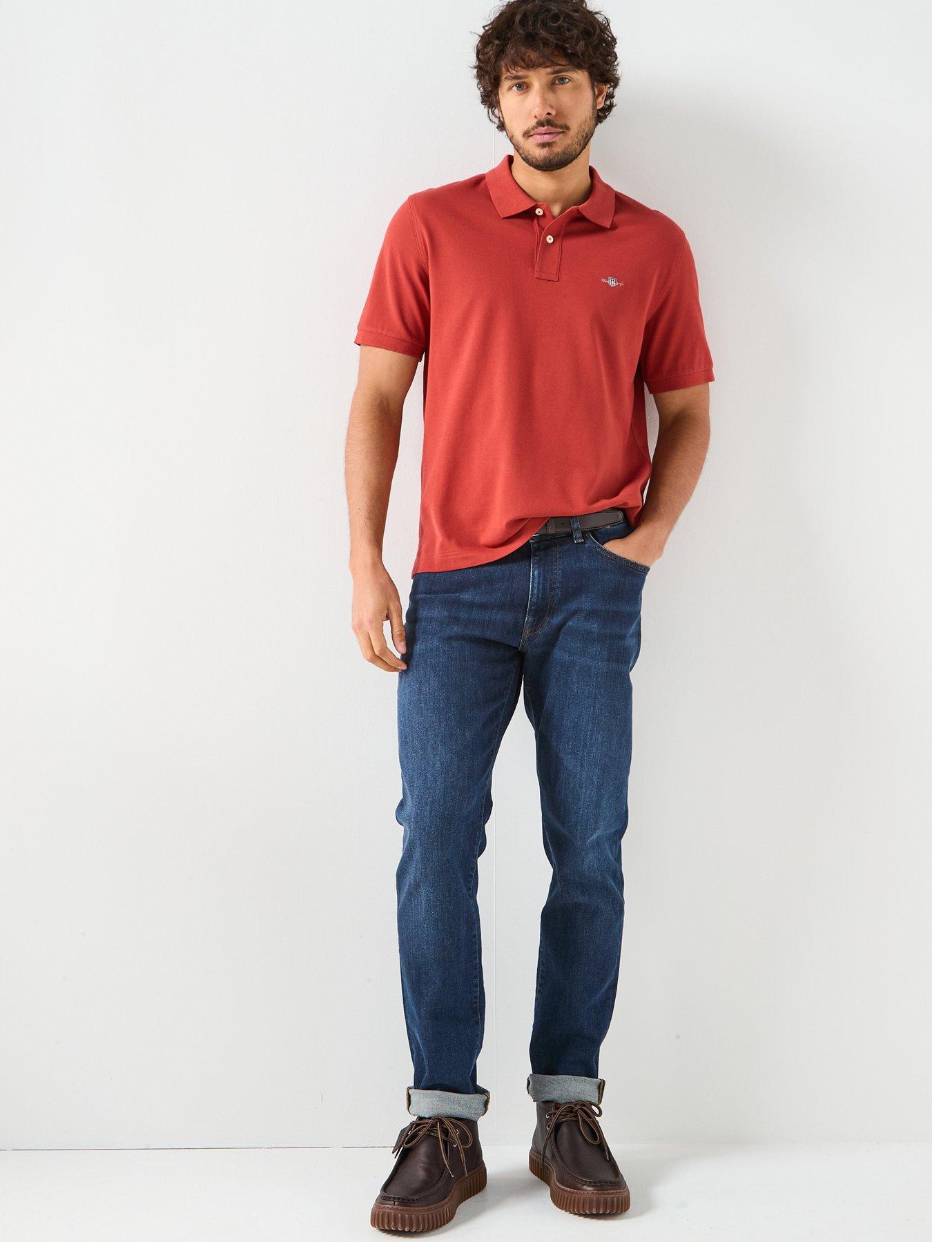 GANT Regular Fit Shield Pique Polo Shirt - Orange | Very