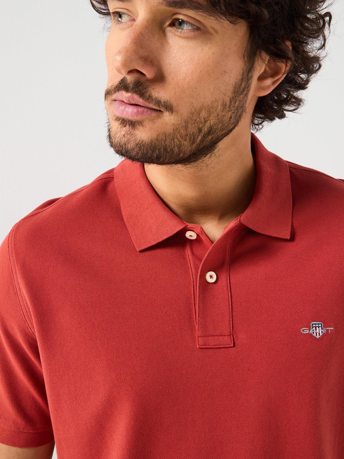 GANT Regular Fit Shield Pique Polo Shirt - Orange | Very