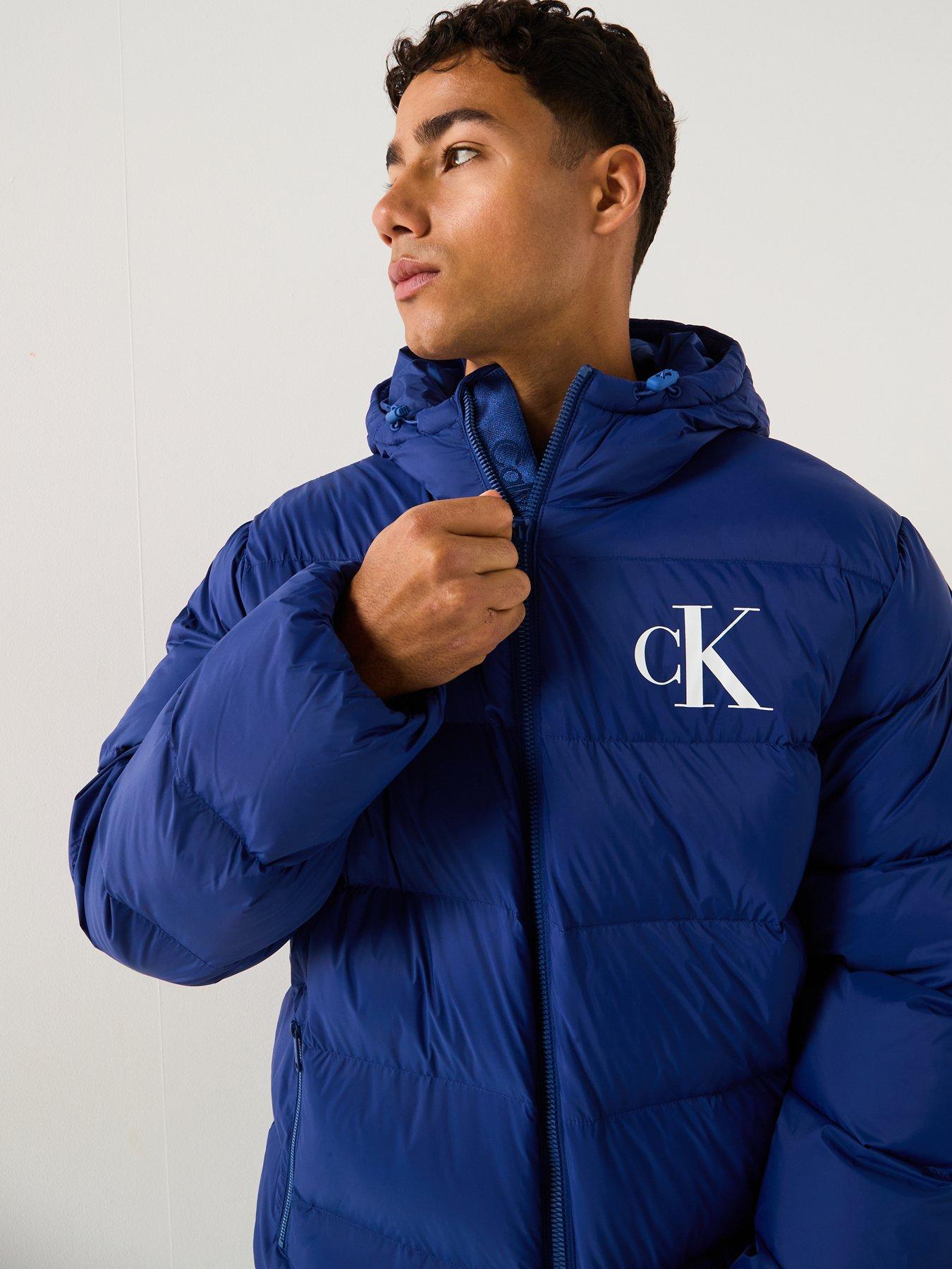 Calvin Klein Jeans Nylon Monogram Quilted Jacket - Blue | Very