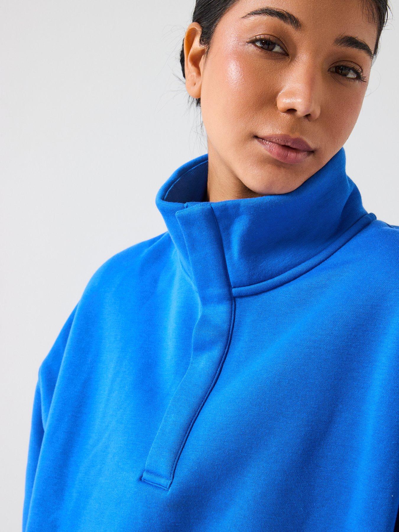 Gym + Coffee Womens Training Sierra Snap Collar Sweatshirt - Blue | Very