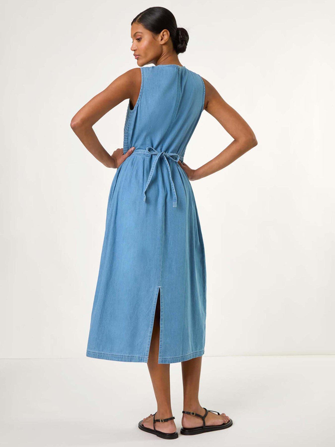Roman Blue Midi Stretch Dress - Blue | Very