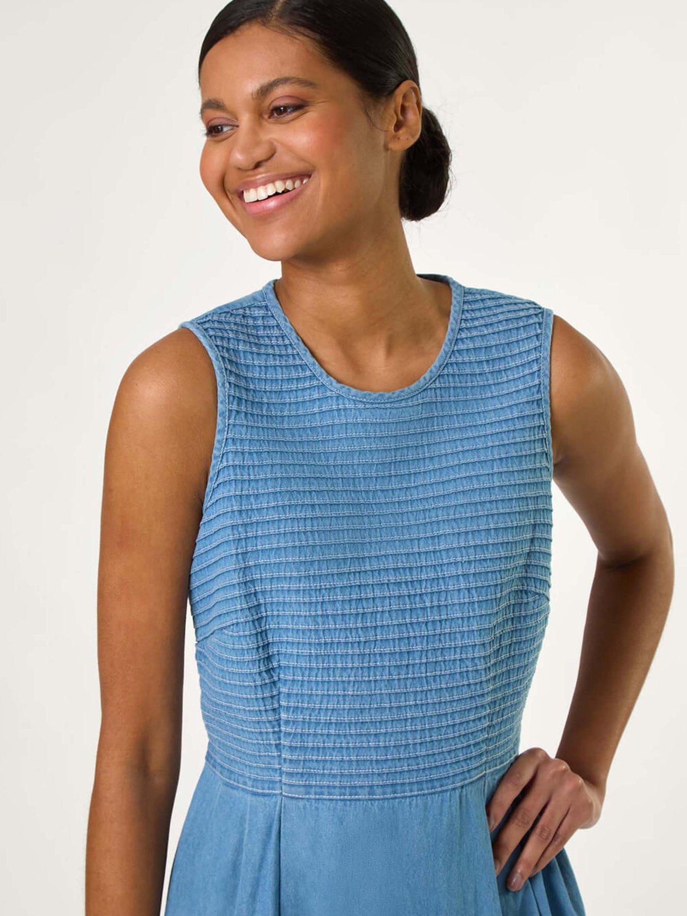 Roman Blue Midi Stretch Dress - Blue | Very