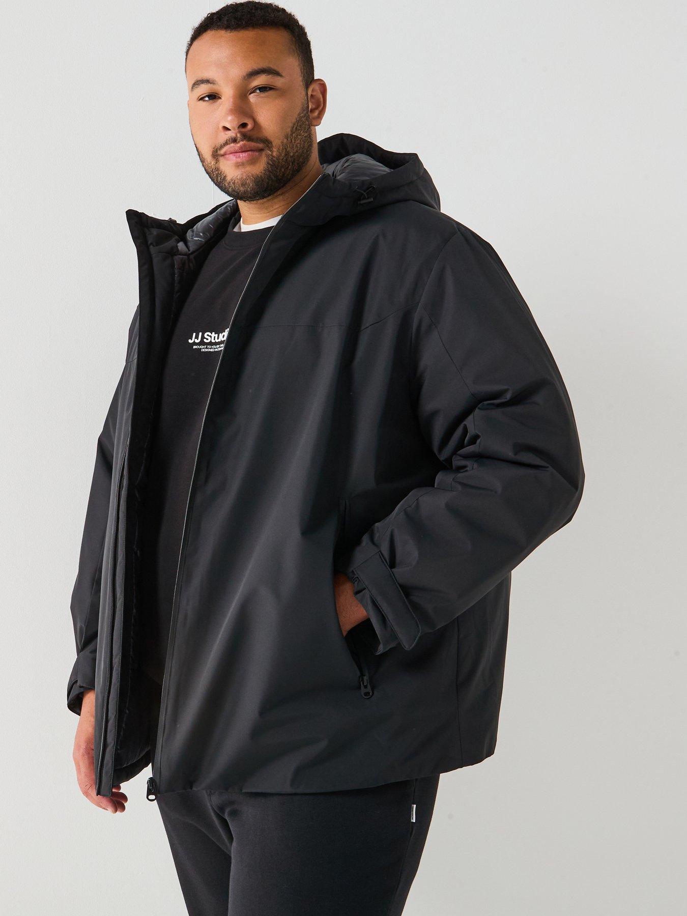 Jack & Jones Brandon Plus Size Transitional Hooded Padded - Black | Very