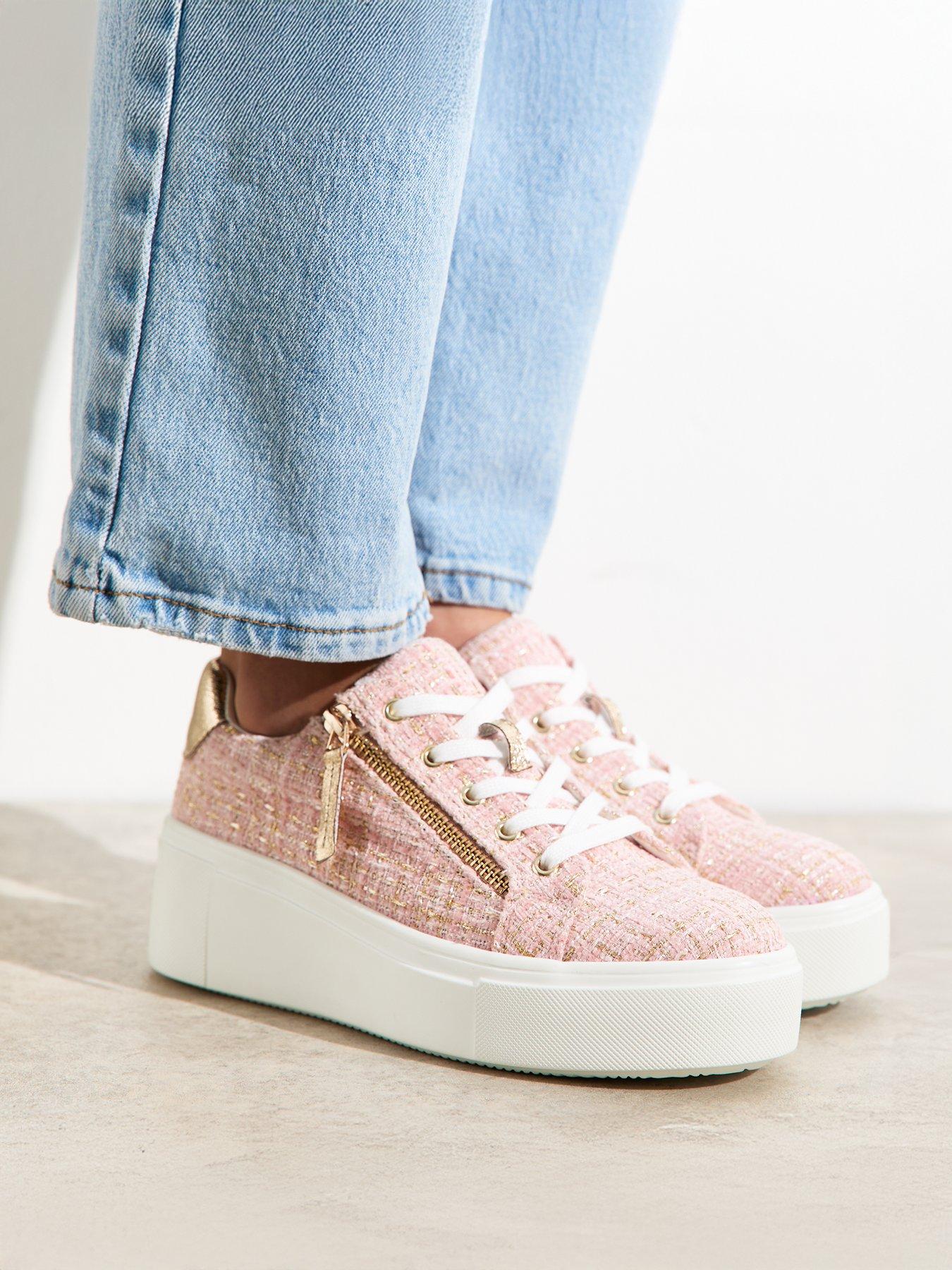 New Look Pink Boucle Flatform Trainers | Very