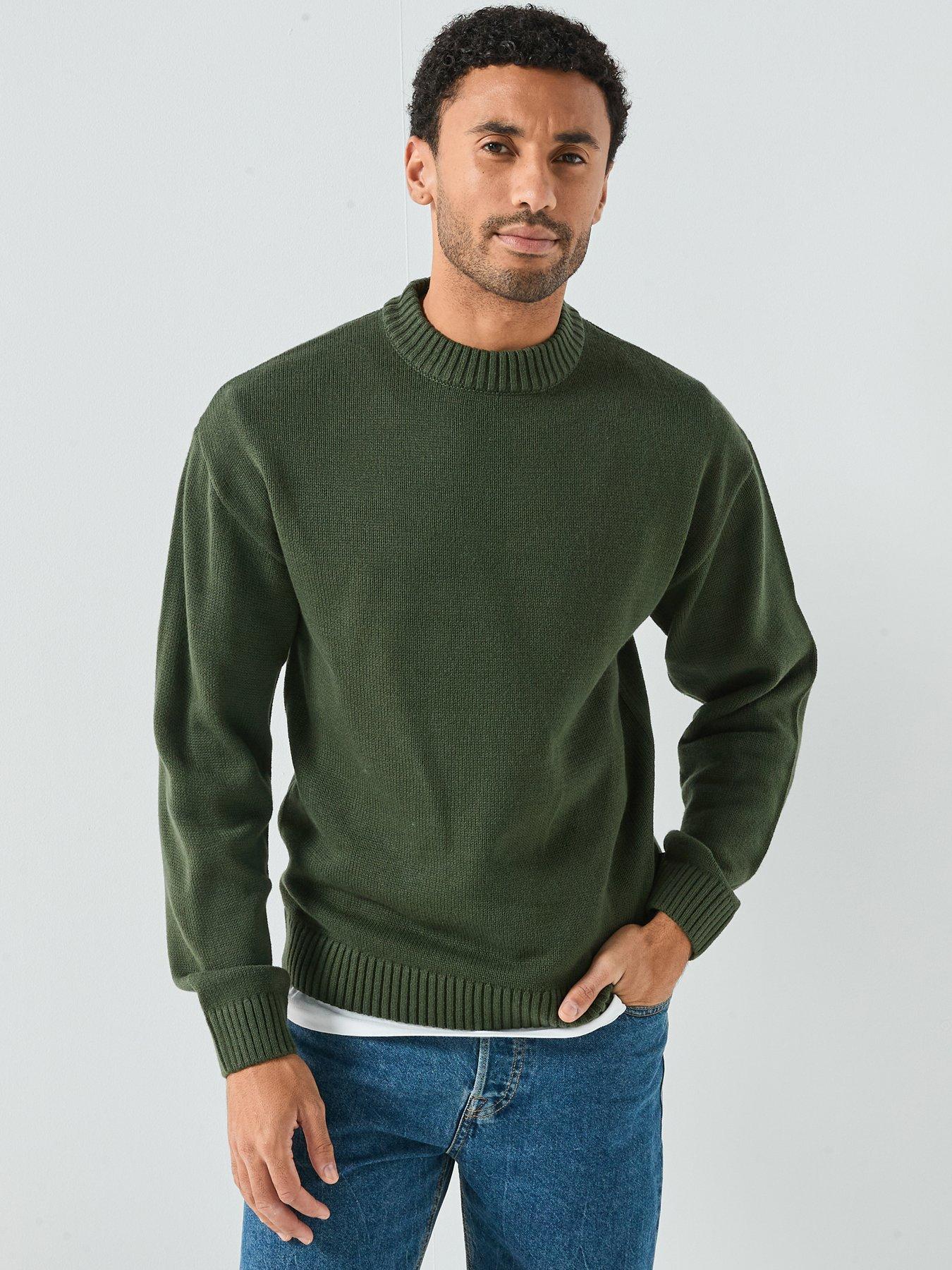 Jack & Jones Urban Heavy Gauge Knitted Jumper - Green | Very