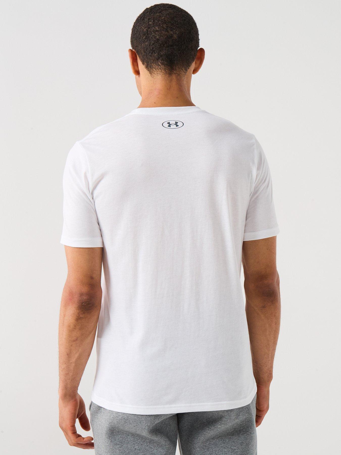 UNDER ARMOUR Mens Training Boxed Logo Sports T-Shirt - White | Very
