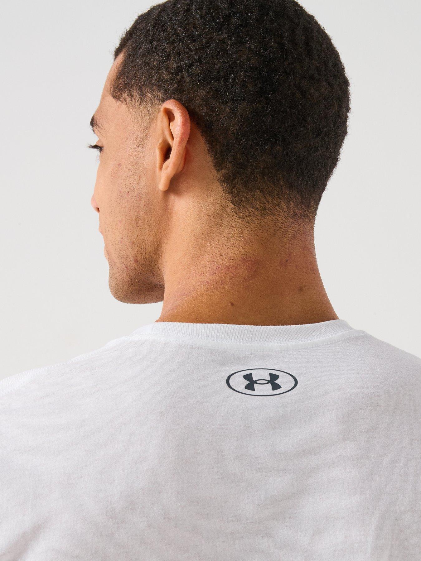 UNDER ARMOUR Mens Training Boxed Logo Sports T-Shirt - White | Very