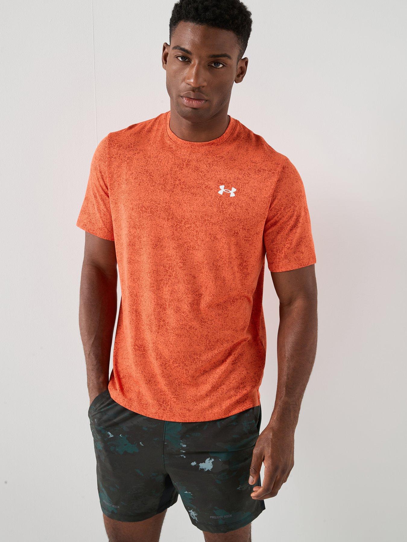 UNDER ARMOUR Mens Training Tech Textured T-Shirt - Orange | Very