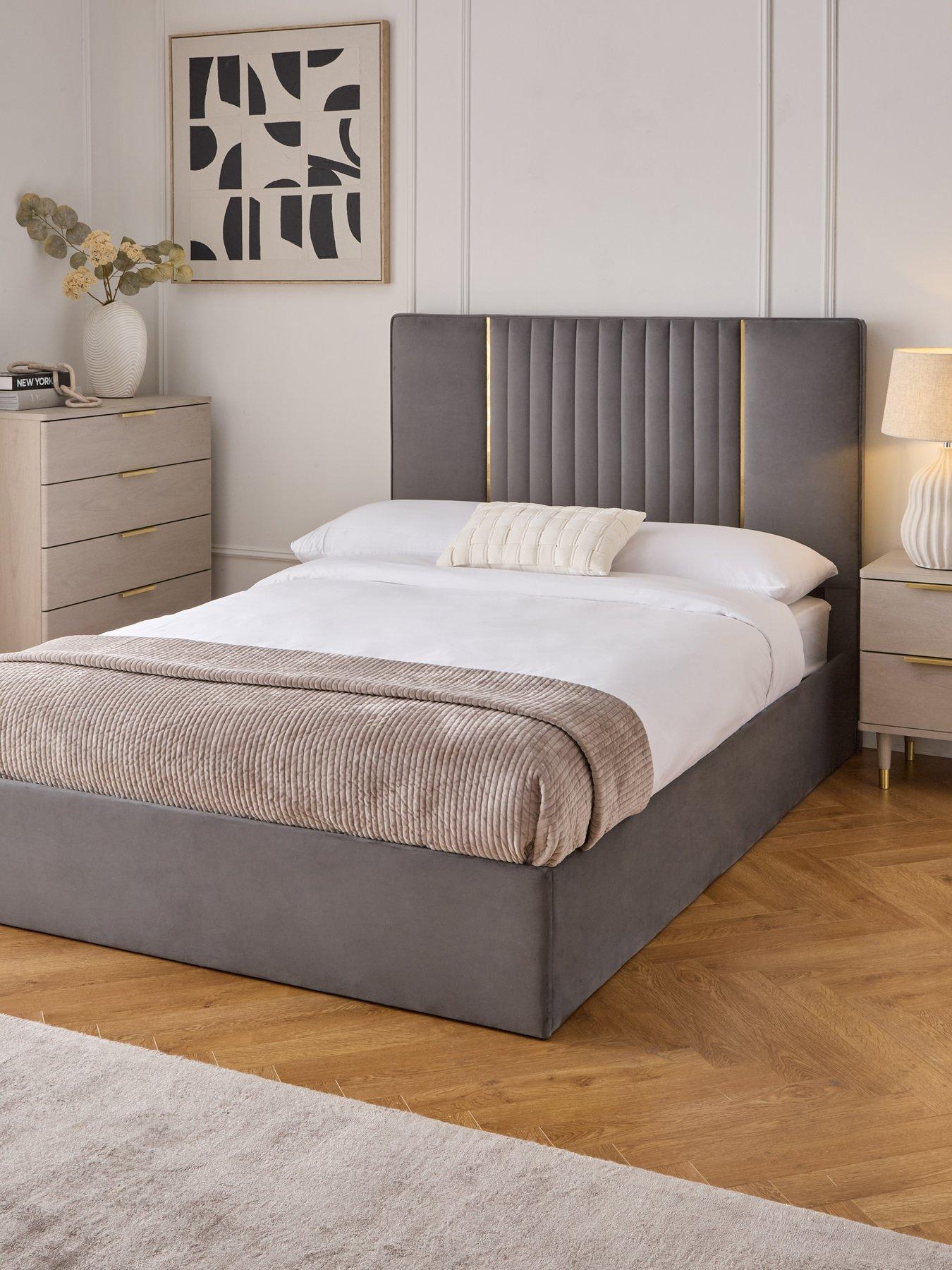 Very Home Beaumont Bed Frame with Mattress Options (Buy & SAVE!) - Grey ...