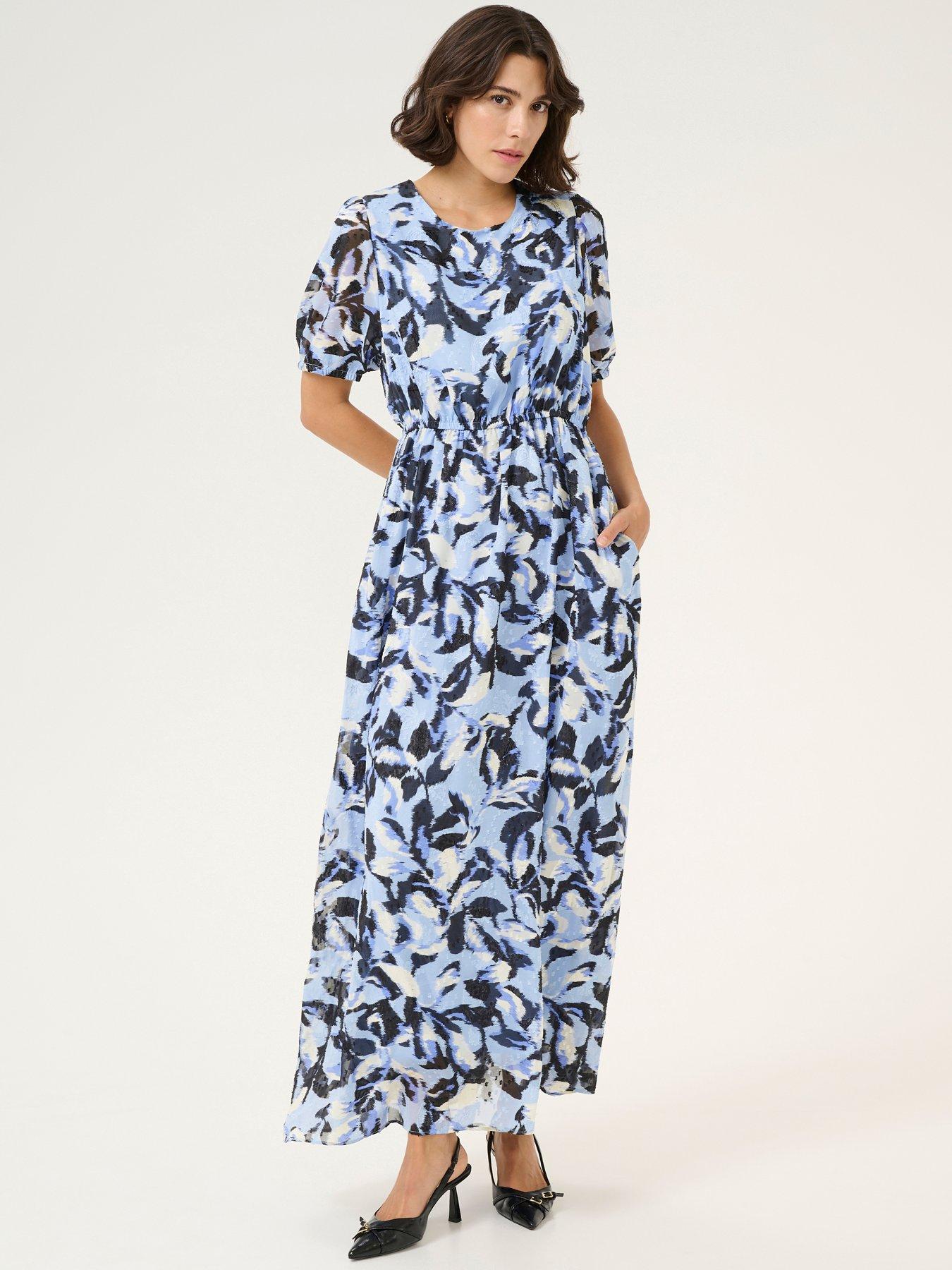 Kaffe Elina Maxi Dress - Blue | Very