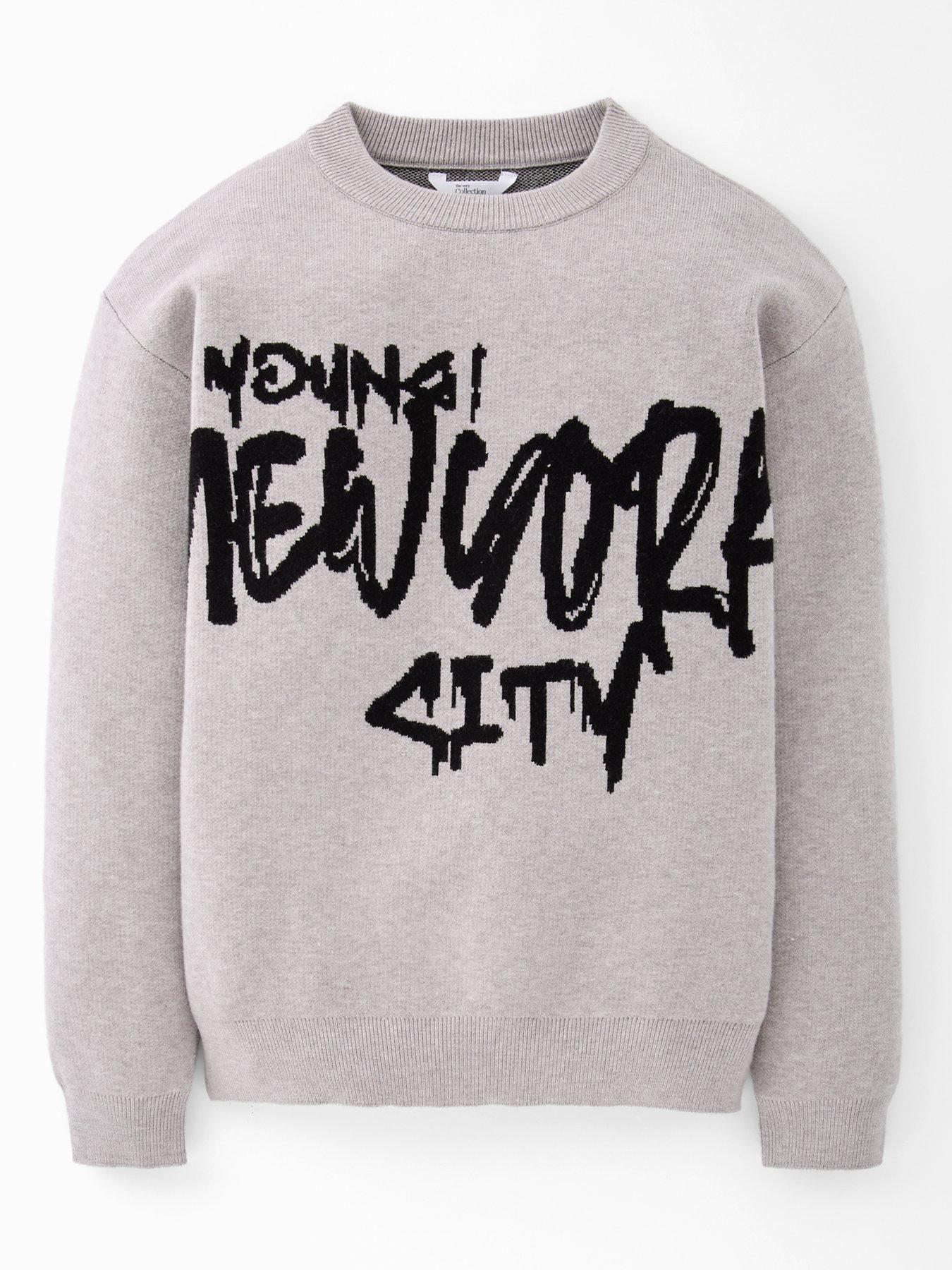 The Very Collection Boys Nyc Graffiti Knitted Jumper - Grey | Very