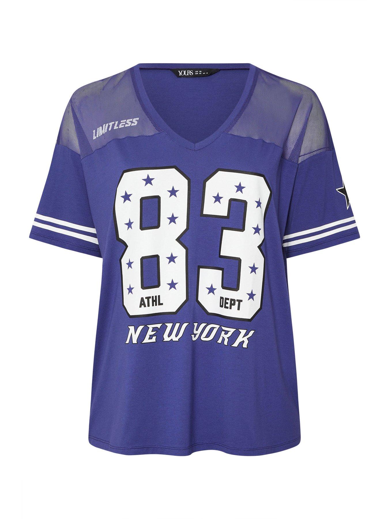 Yours Curve Varsity Top - Blue | Very