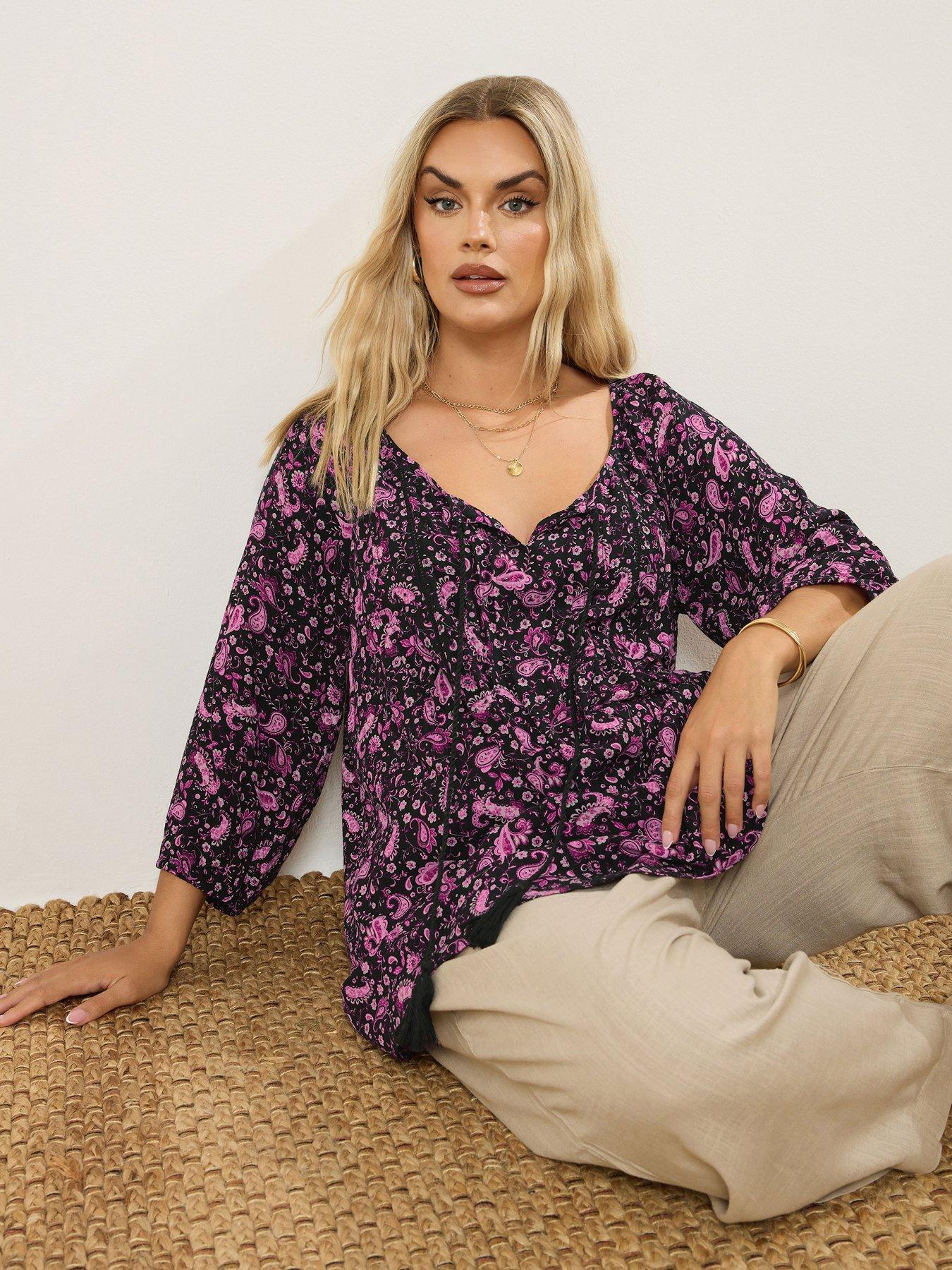 Yours Curve Gypsy Top - Black | Very