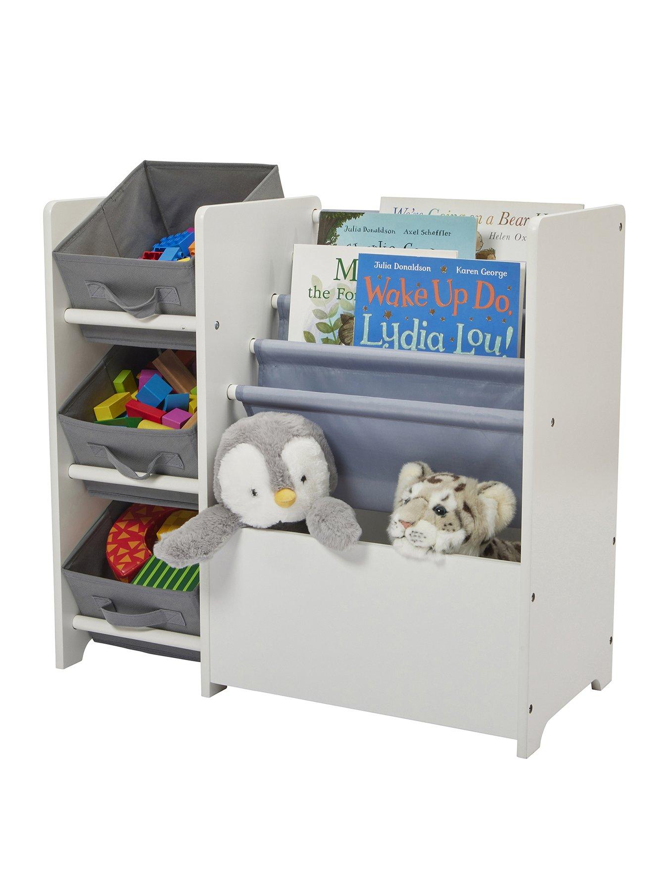 Liberty House White Book Display With Fabric Storage Boxes | Very