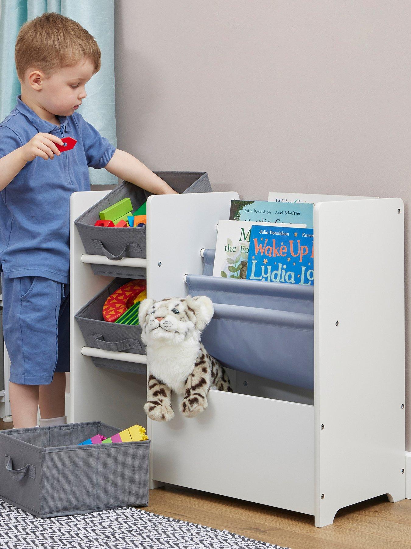 Liberty House White Book Display With Fabric Storage Boxes | Very
