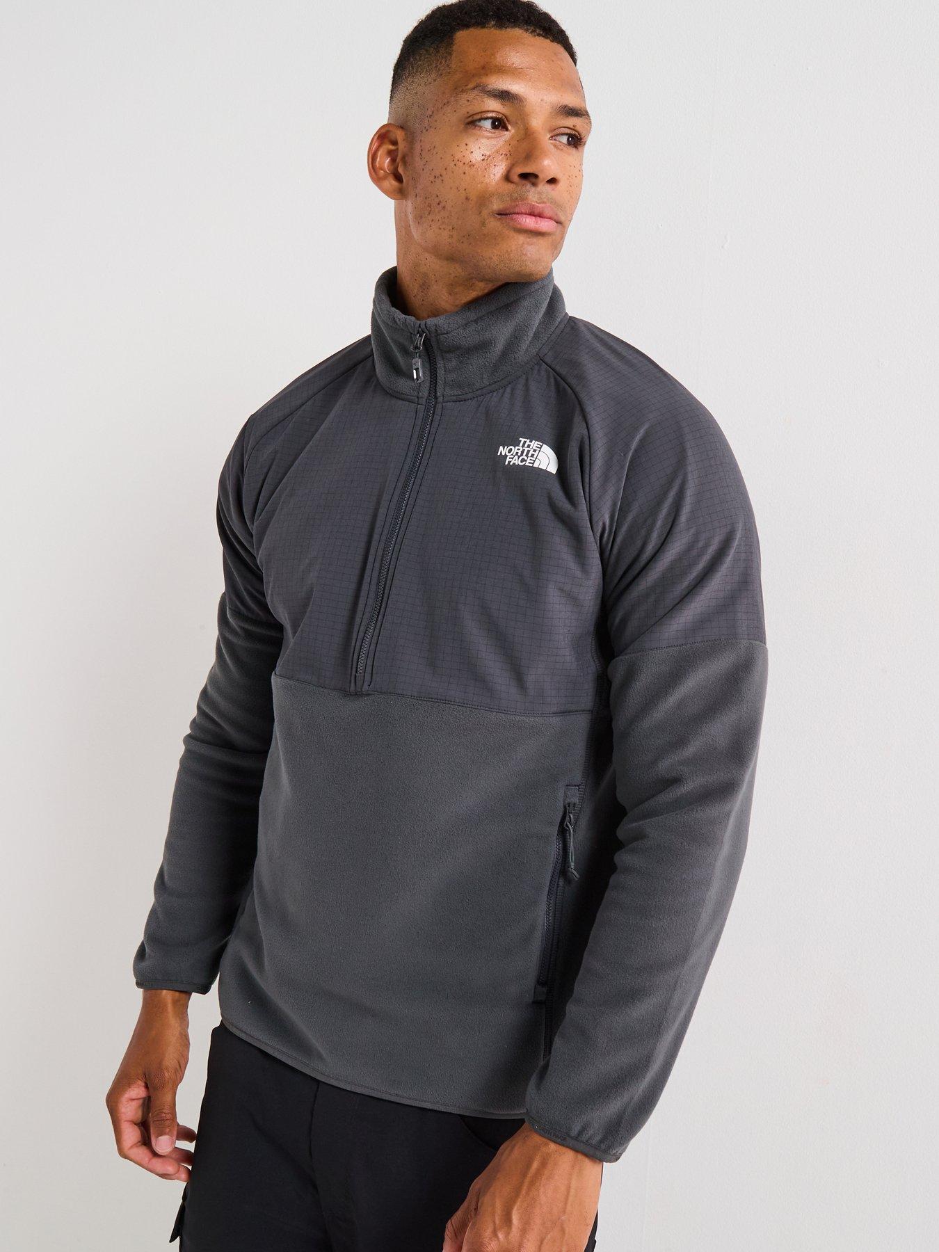 The North Face Mens Glacier Heavyweight 1/2 Zip Top - Grey | Very