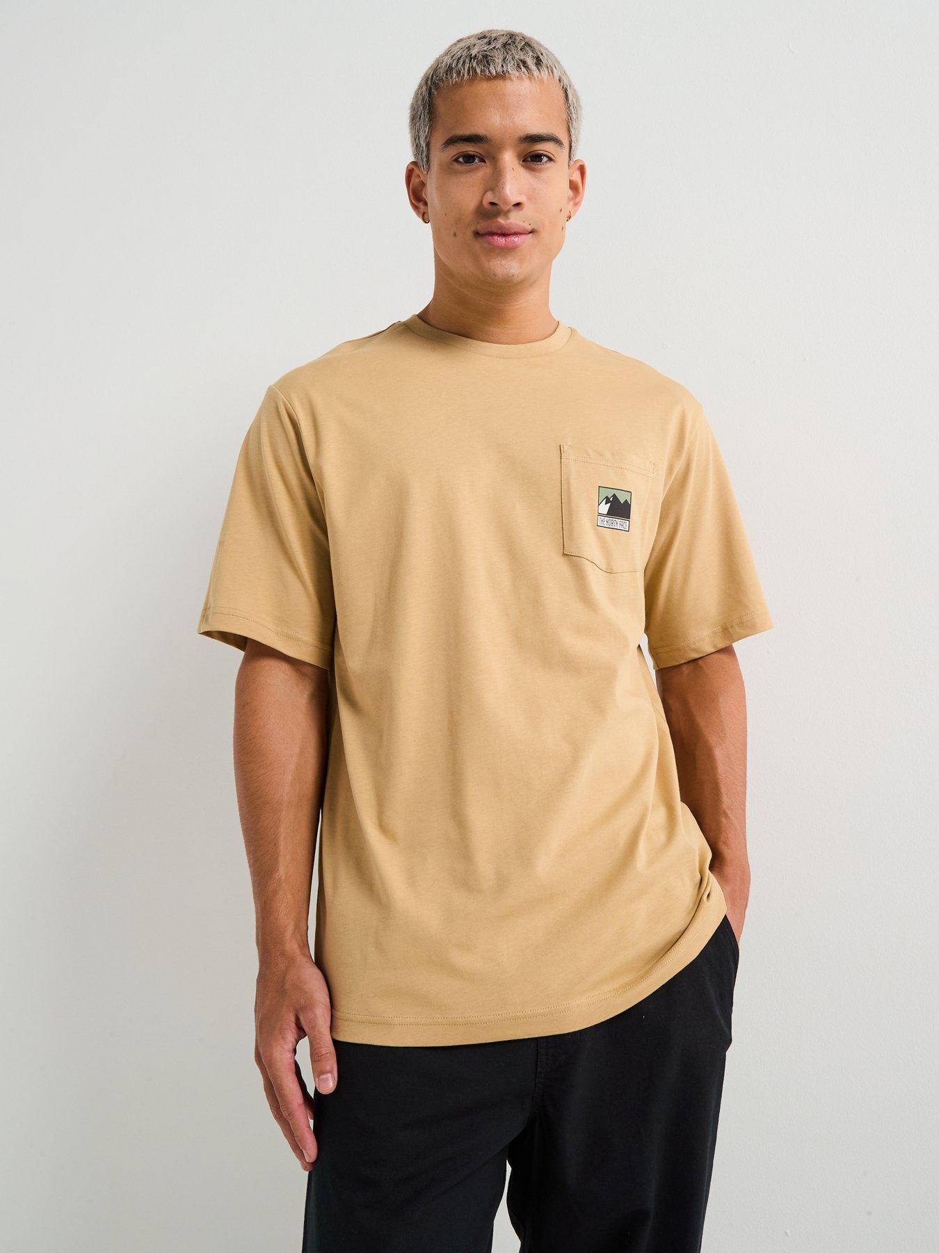 The North Face Mens Mountain Logo Relaxed Pocket Tee - Beige | Very