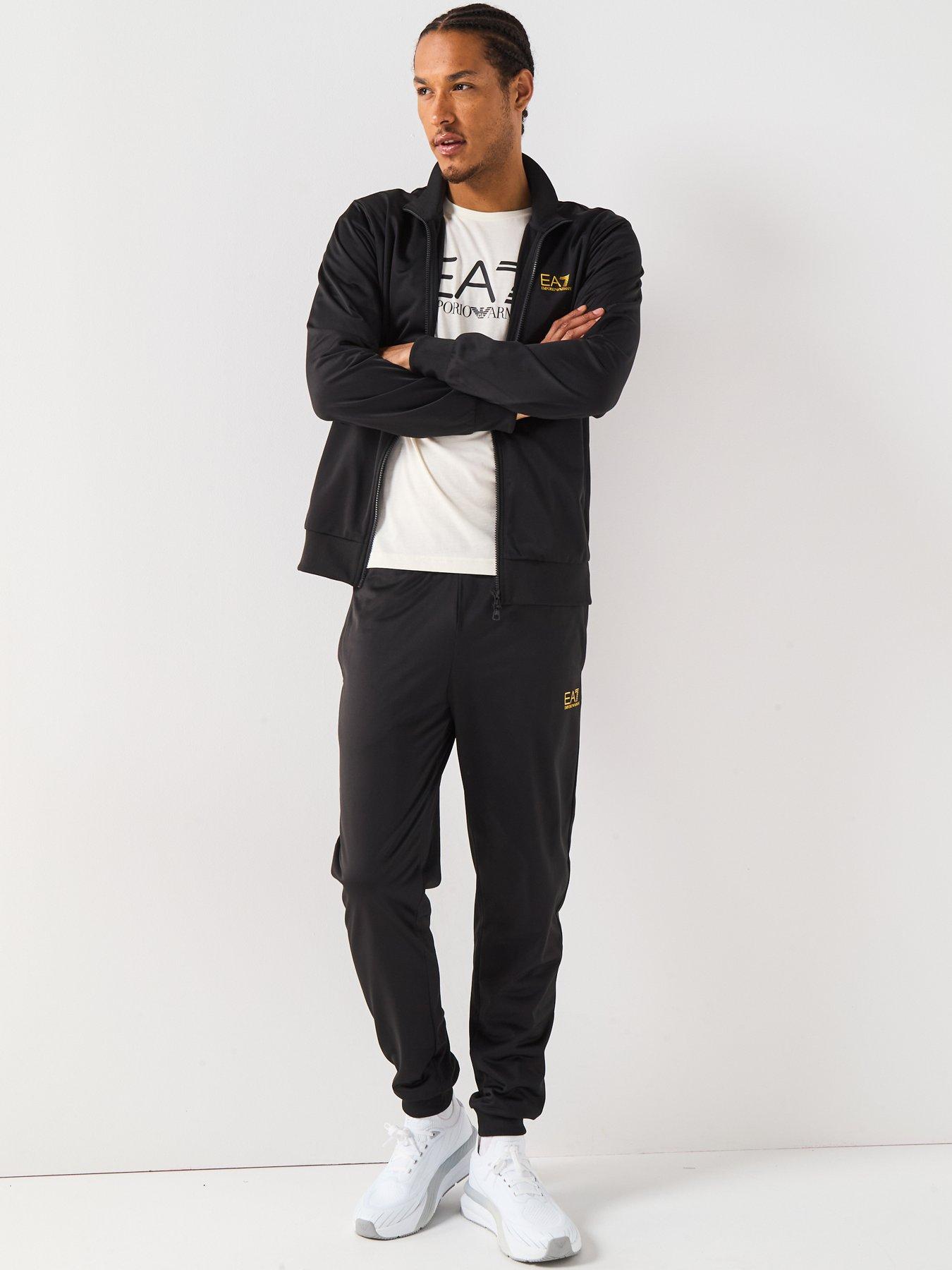 EA7 Emporio Armani EA7 Core ID Zip Funnel Neck Tracksuit - Black | Very