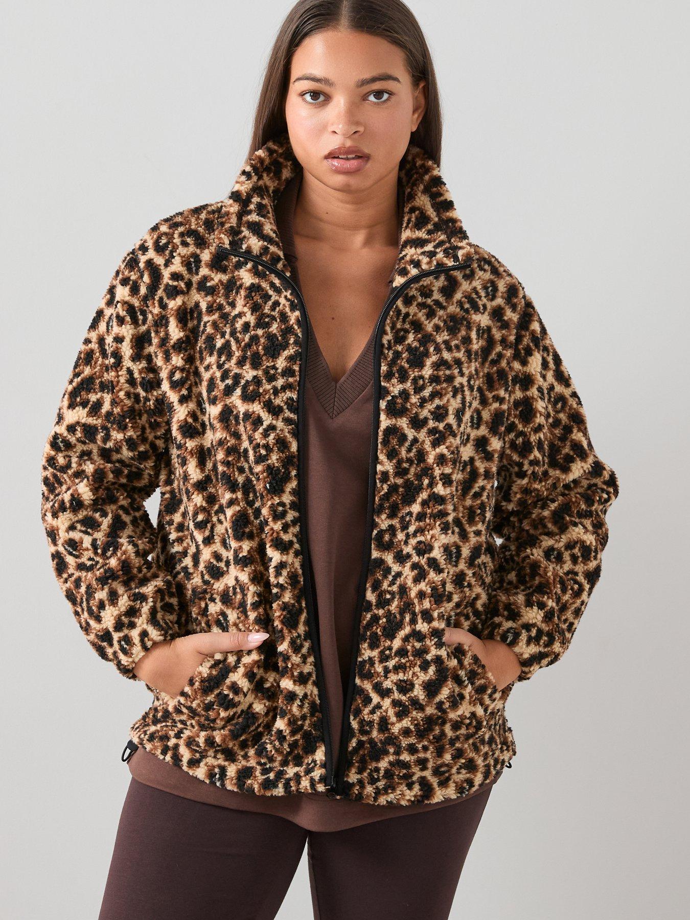 The Very Collection Curve Animal Print Fleece Jacket | Very